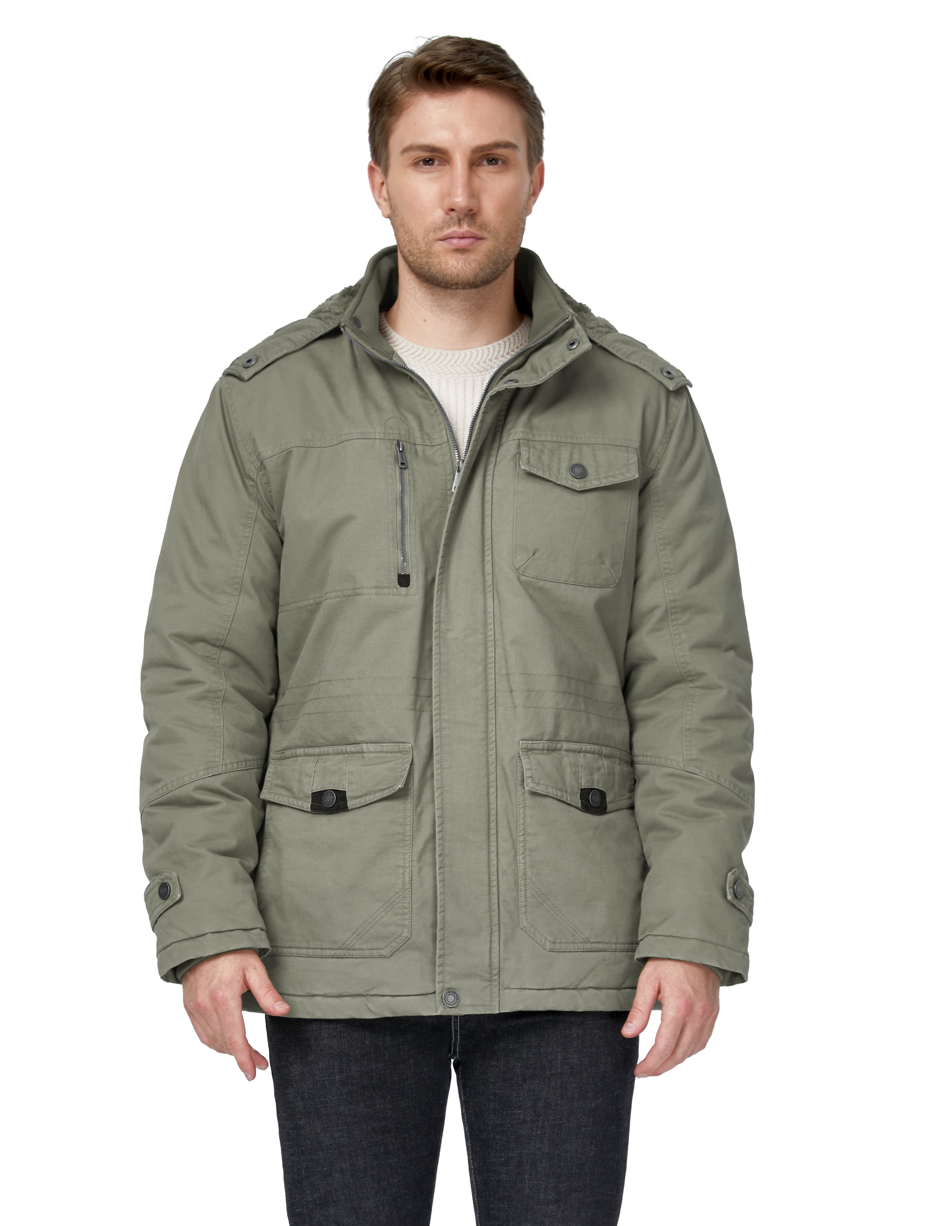 WenVen Men's Winter Fleece Puffer Coats Parka Jackets Outerwear Jacket ...