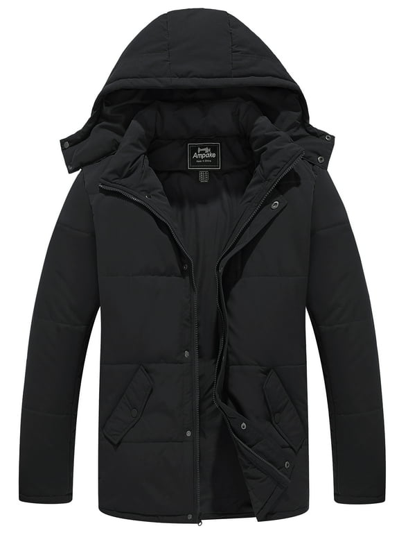 Freeze Defense Men's Quilted Winter Coat, Fleece Lined & Insulated ...