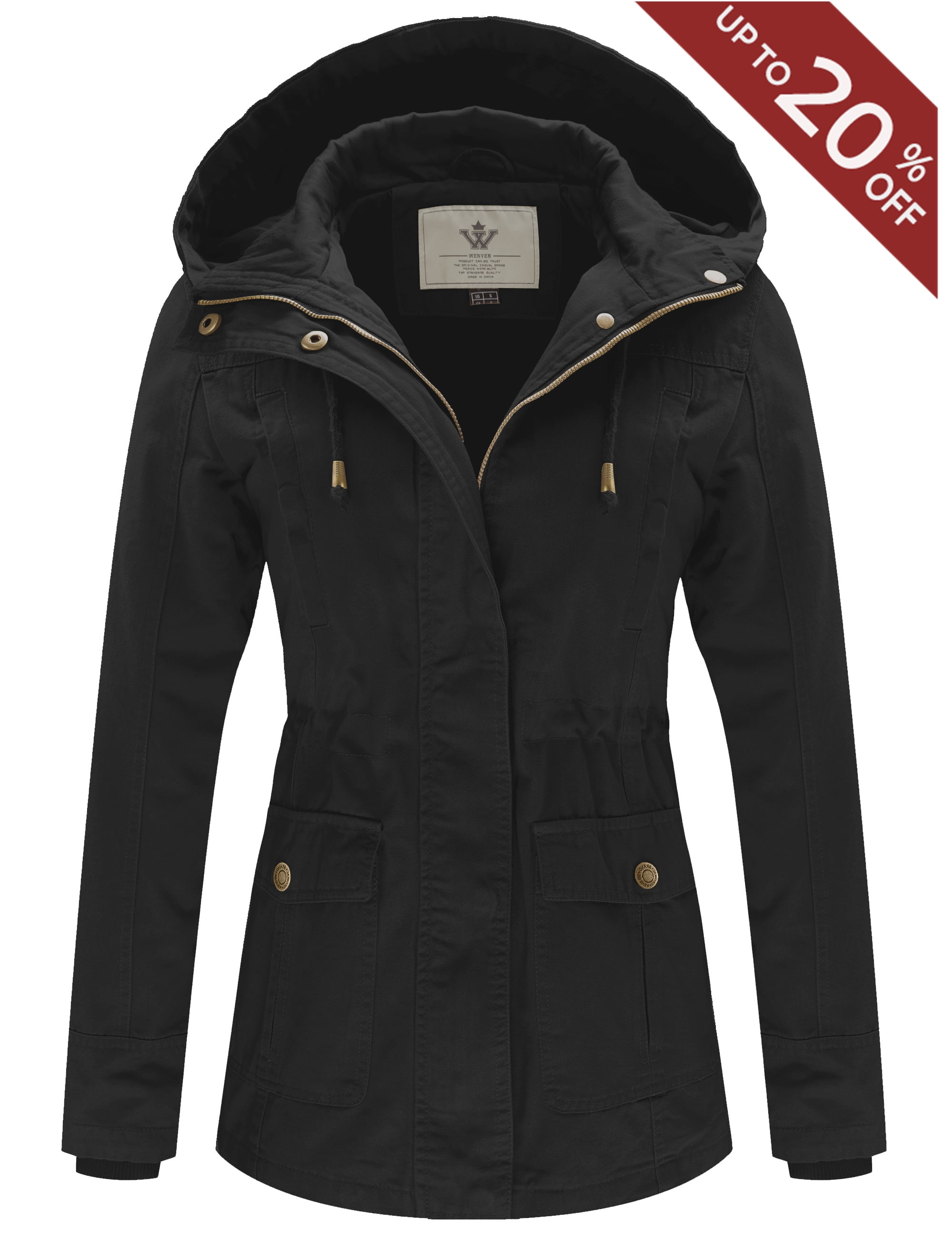 WenVen Women's Lightweight Anorak Jacket with Inside Pockets, Long ...