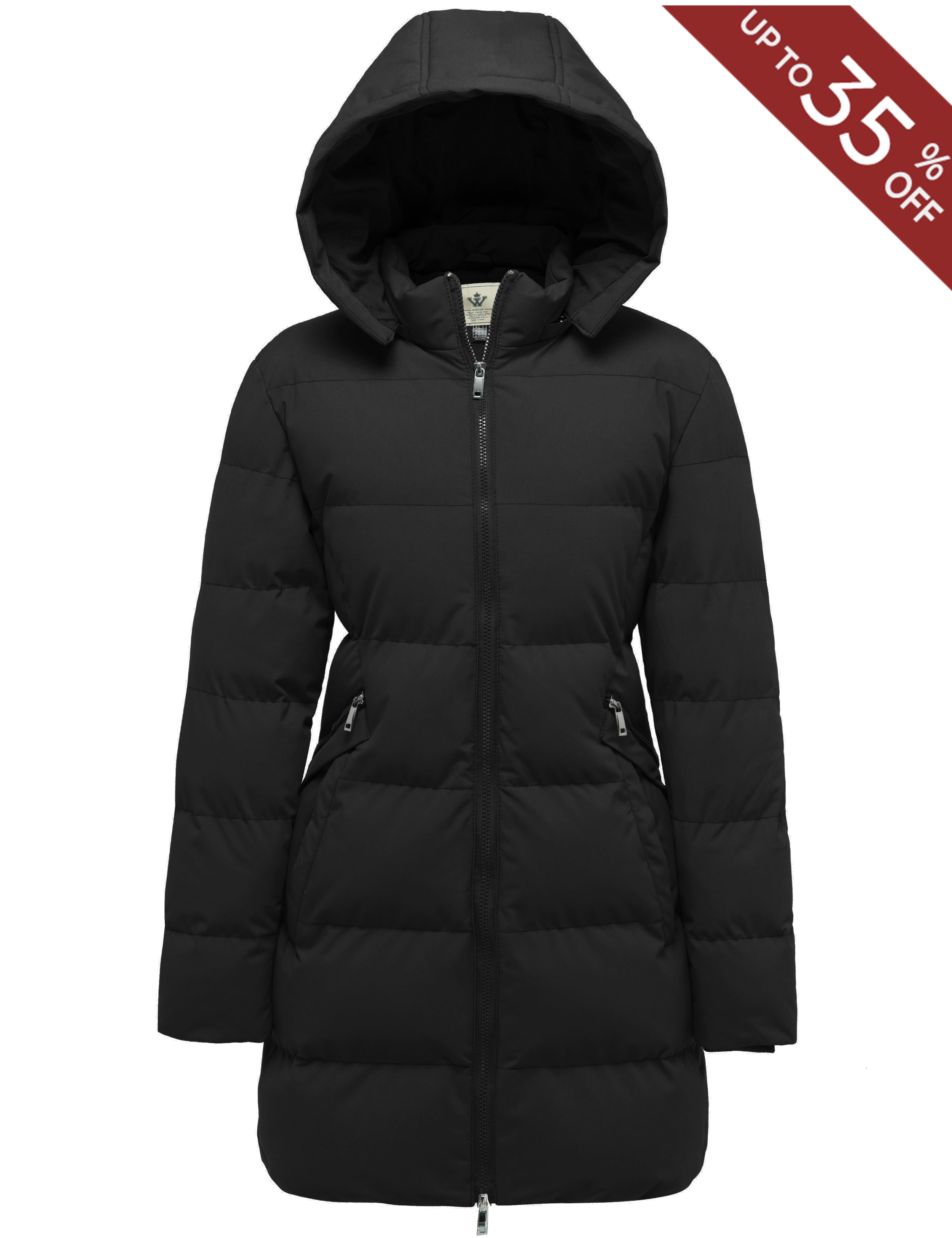 WenVen Women's Heavy Long Winter Puffer Coat, Plus Size 3XL, Hooded ...