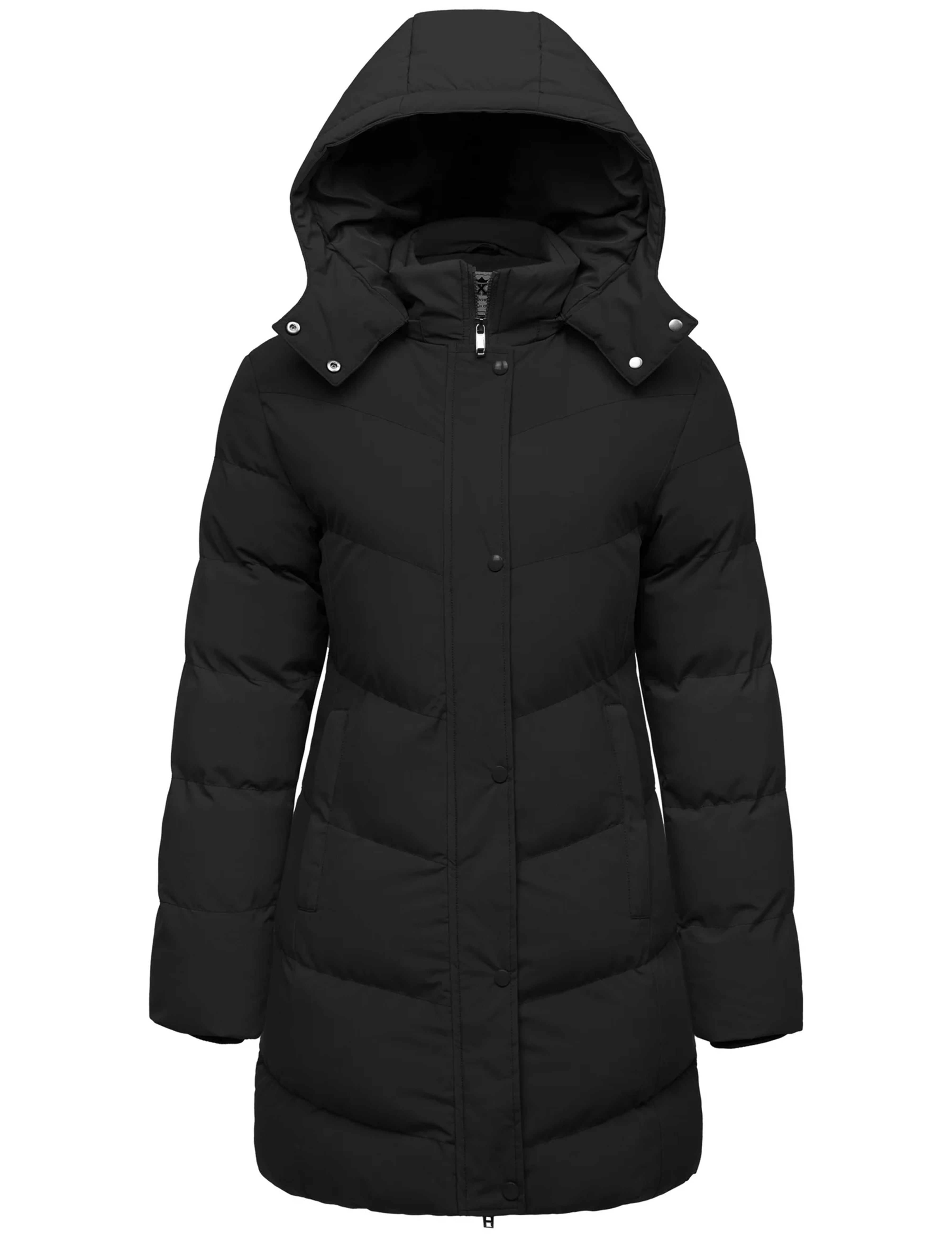 Wenven Womens Plus Size Puffer Jacket Quilted Winter Coat Warm Hooded