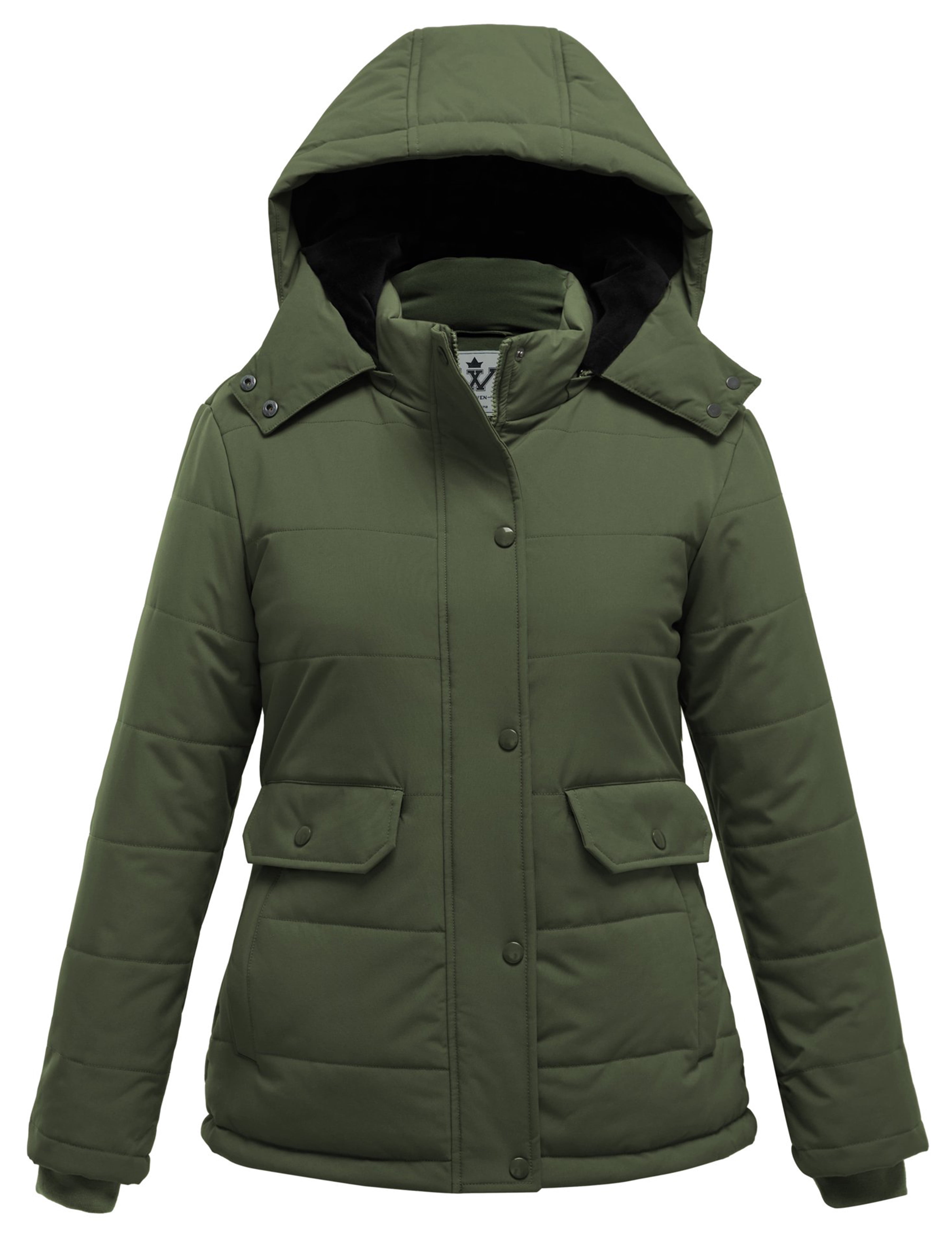 WenVen Women's Puffer Coats Waterproof Winter Jacket Quilted Zip-up ...