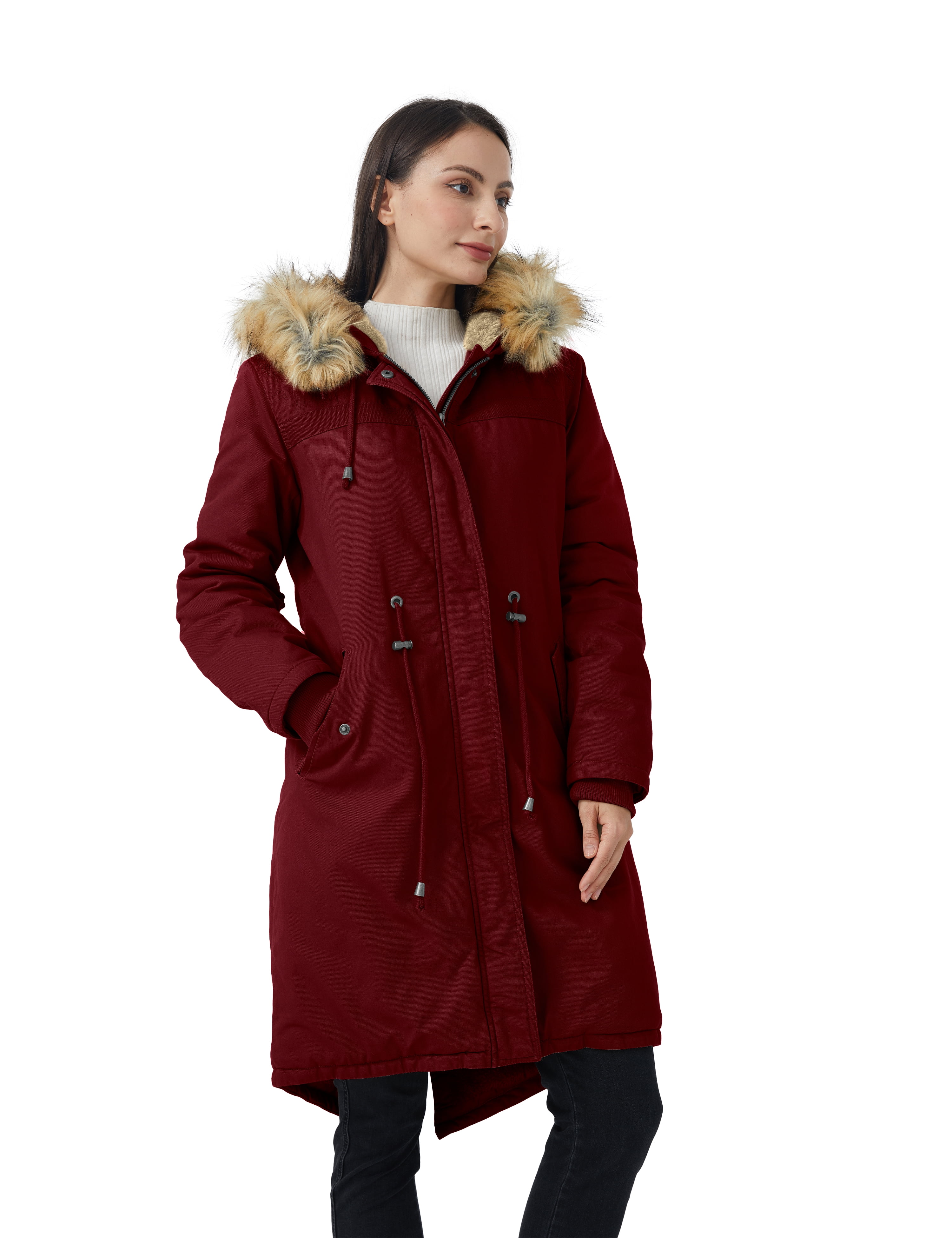 WenVen Women's Puffer Jacket Hooded Winter Coat Warm Windproof ...