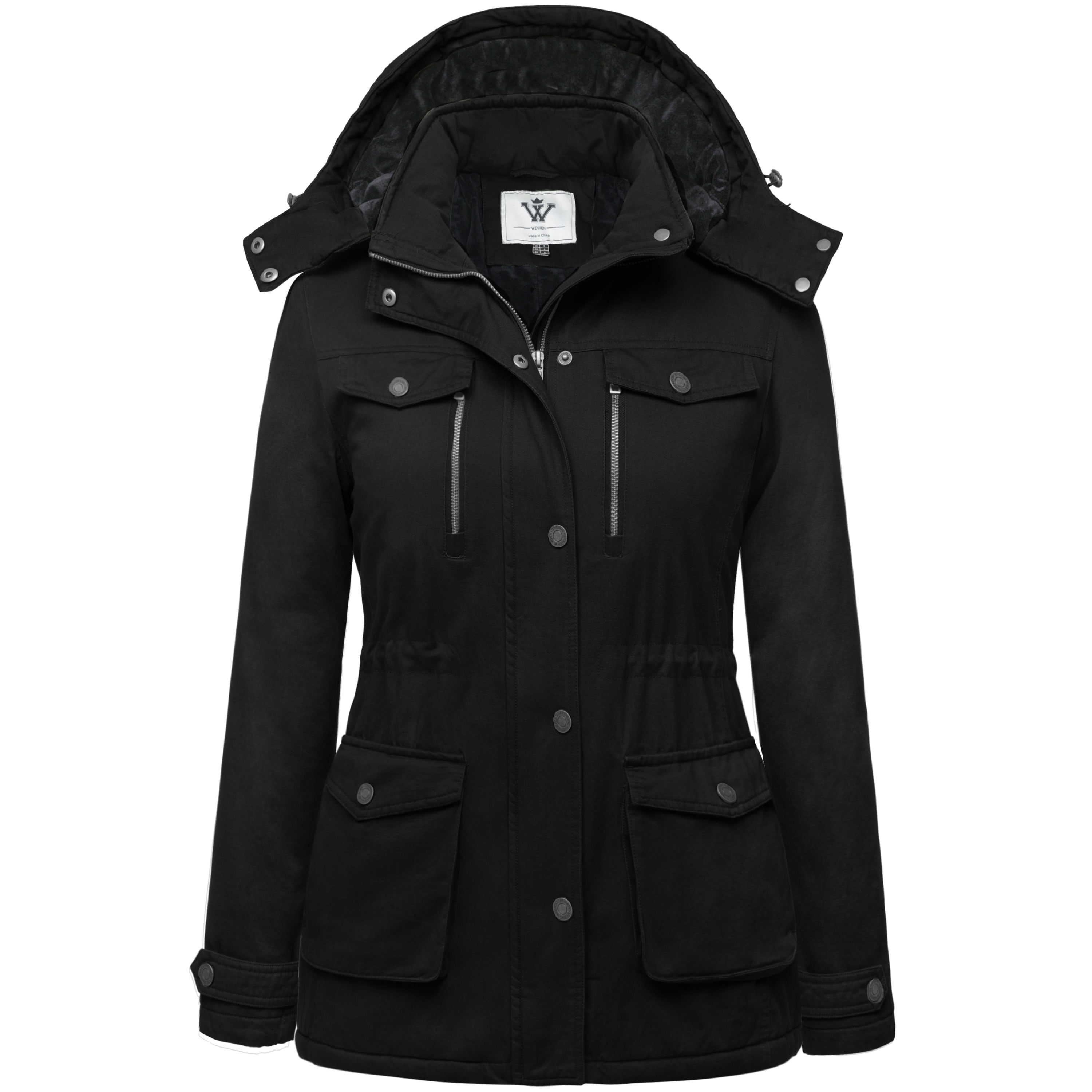 WenVen Women's Puffer Jacket Quilted Winter Coat Warm Hooded Winter ...