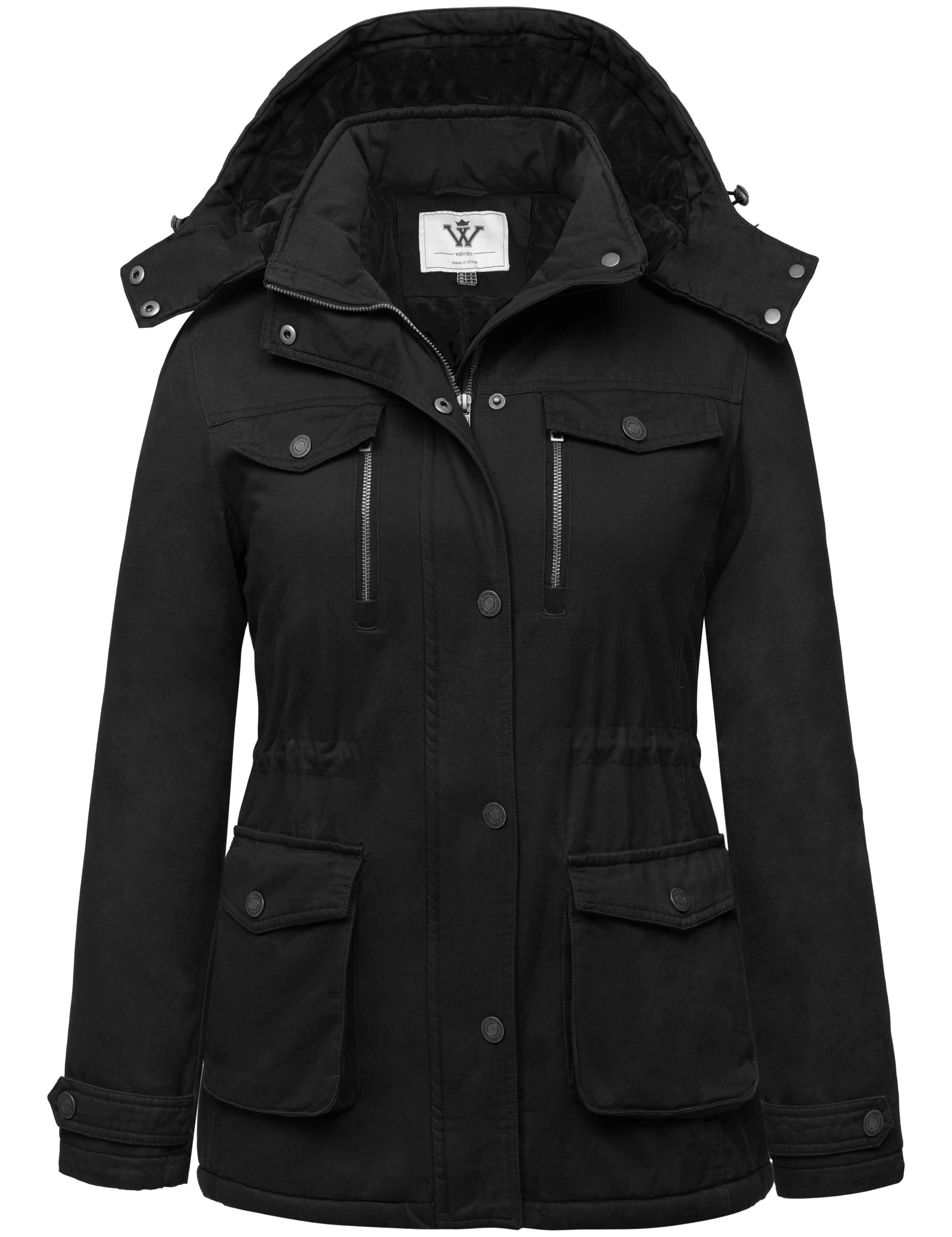 WenVen Women's Puffer Jacket Quilted Winter Coat Warm Hooded Winter ...
