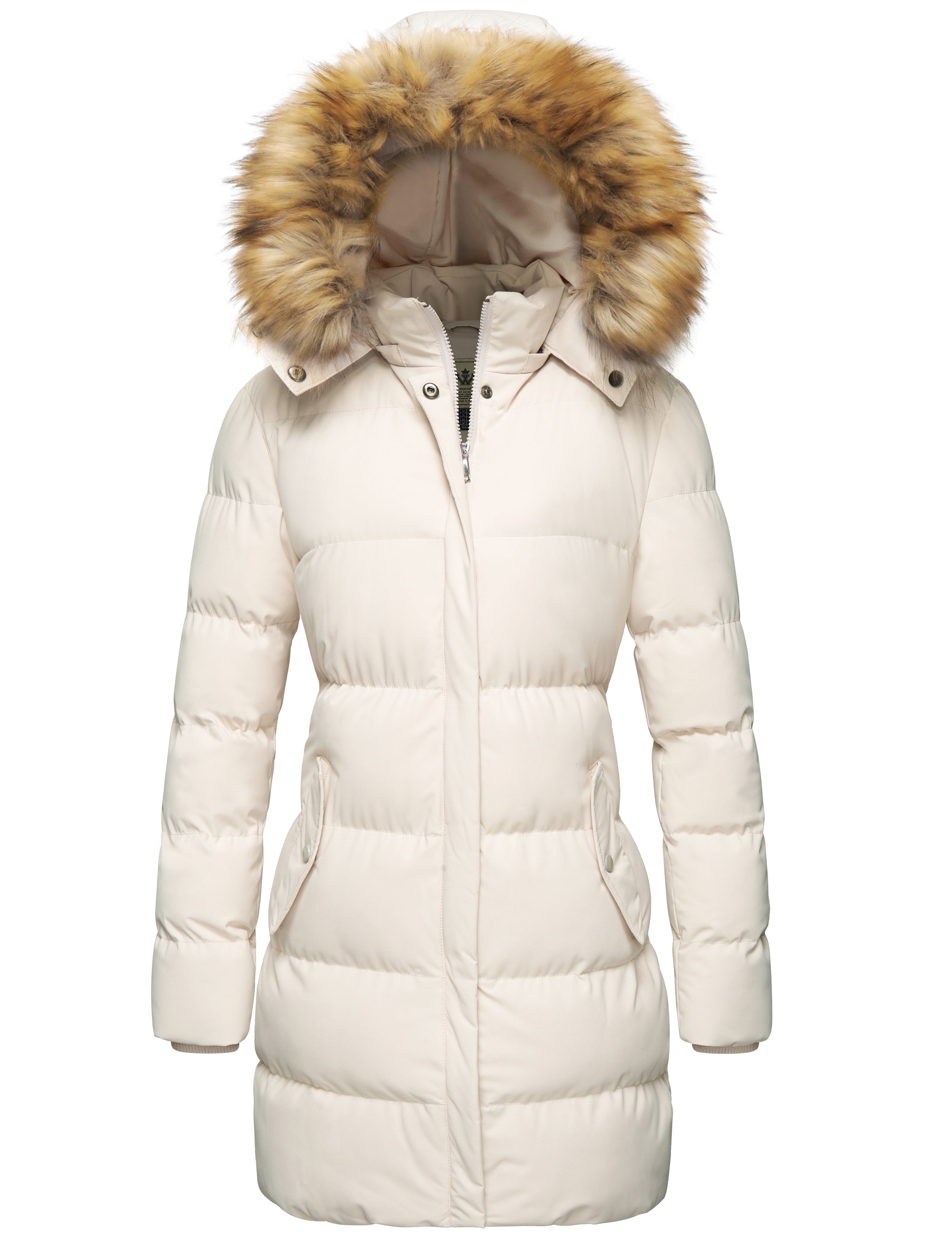 WenVen Women's Slimming Beige Winter Puffer Coat M - Warm, Waterproof ...