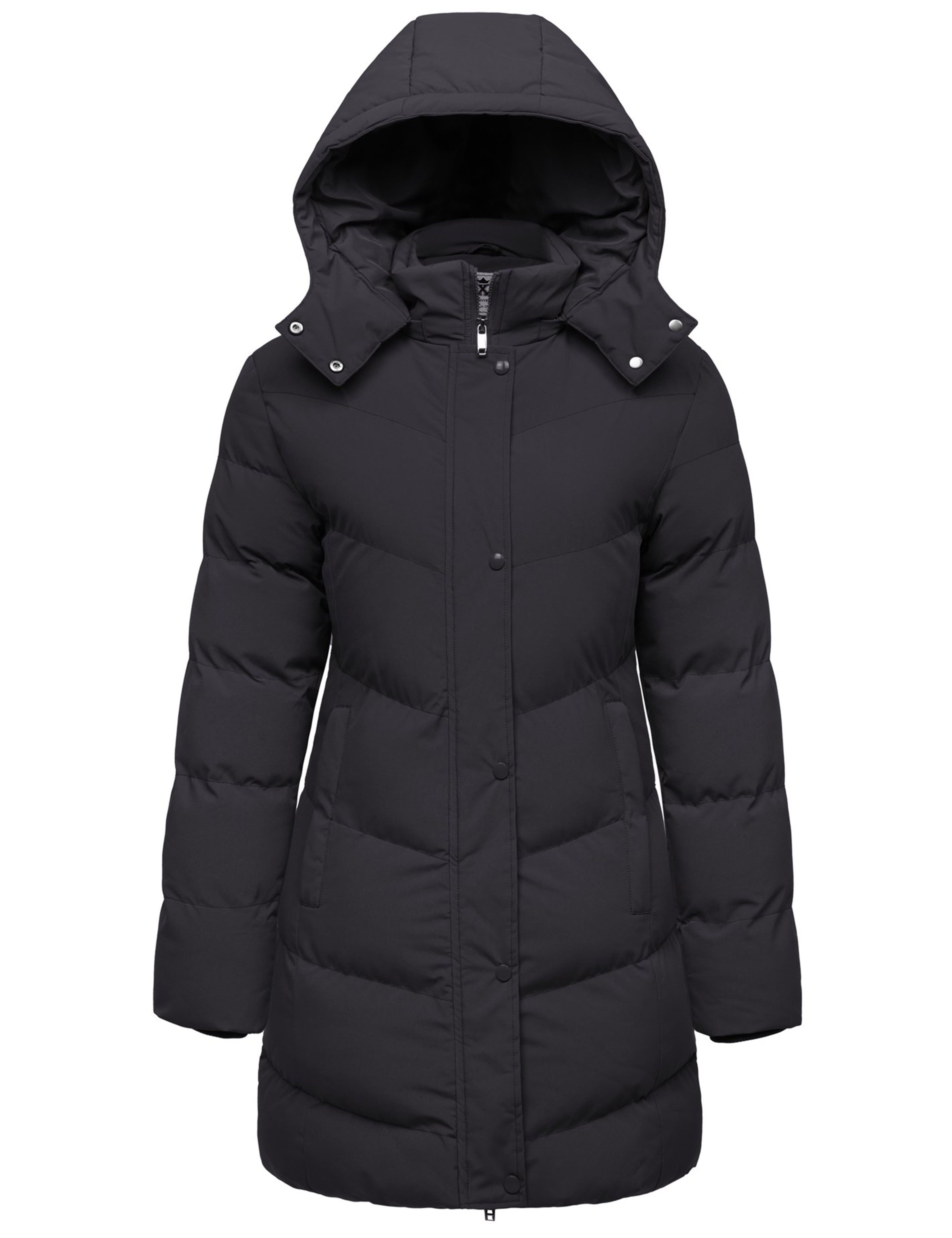 WenVen Women's Puffer Jacket Warm Winter Coat Windproof Hooded Winter ...