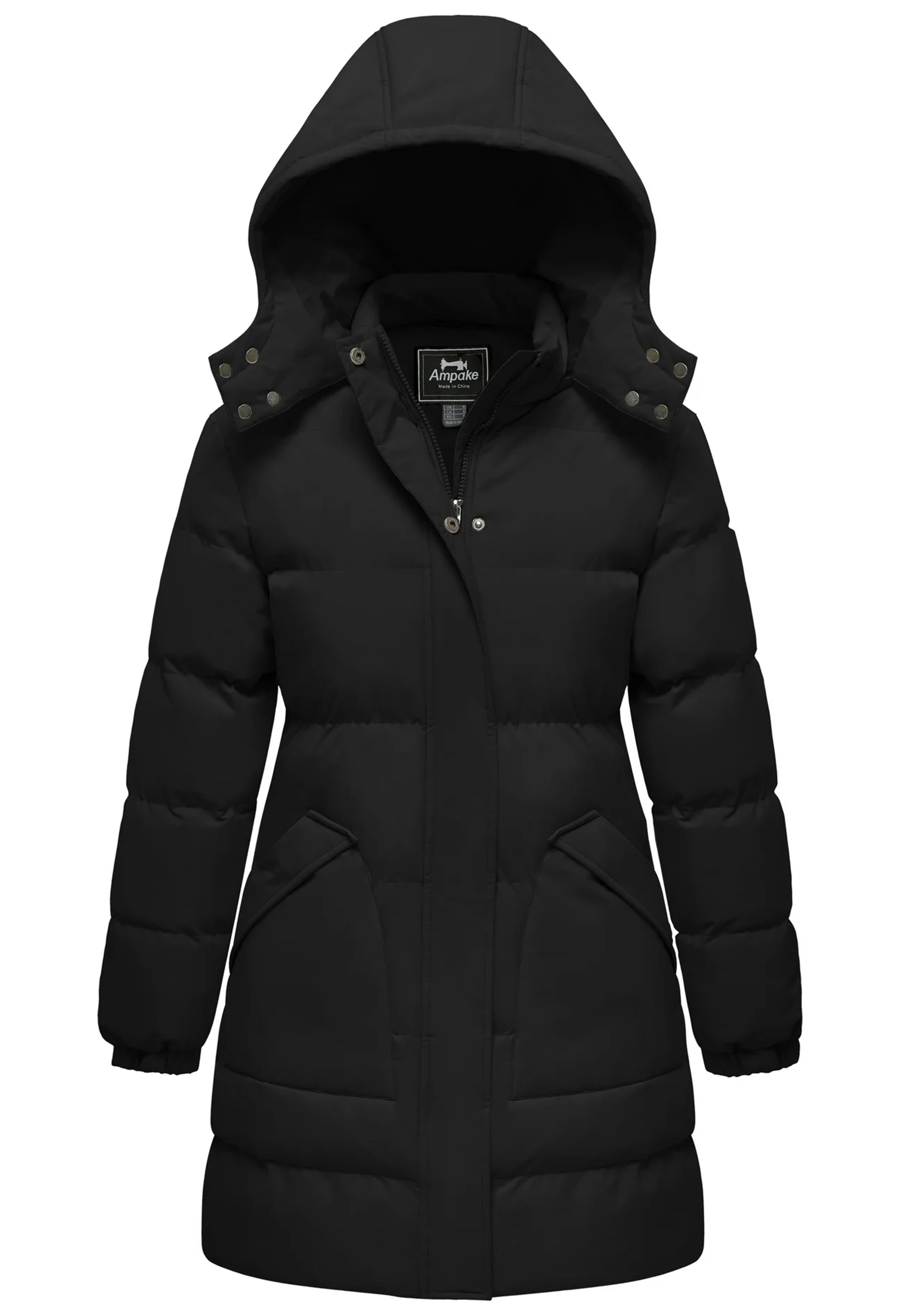 Ampake Women's Winter Coat Warm Puffer Coat Hooded Waterproof Puffy ...