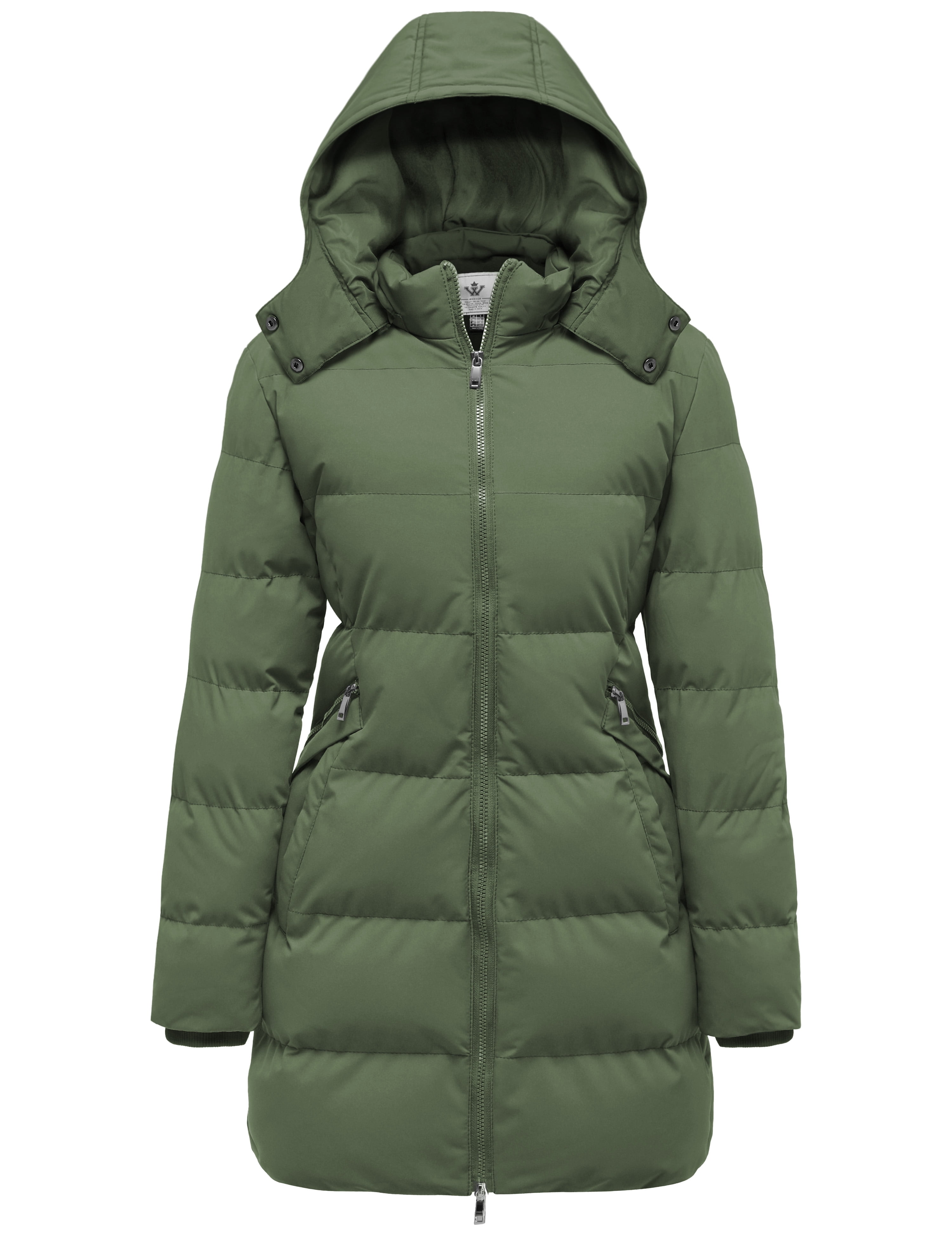 WenVen Women's Long Winter Puffer Coat, Warm Waterproof Jacket with ...