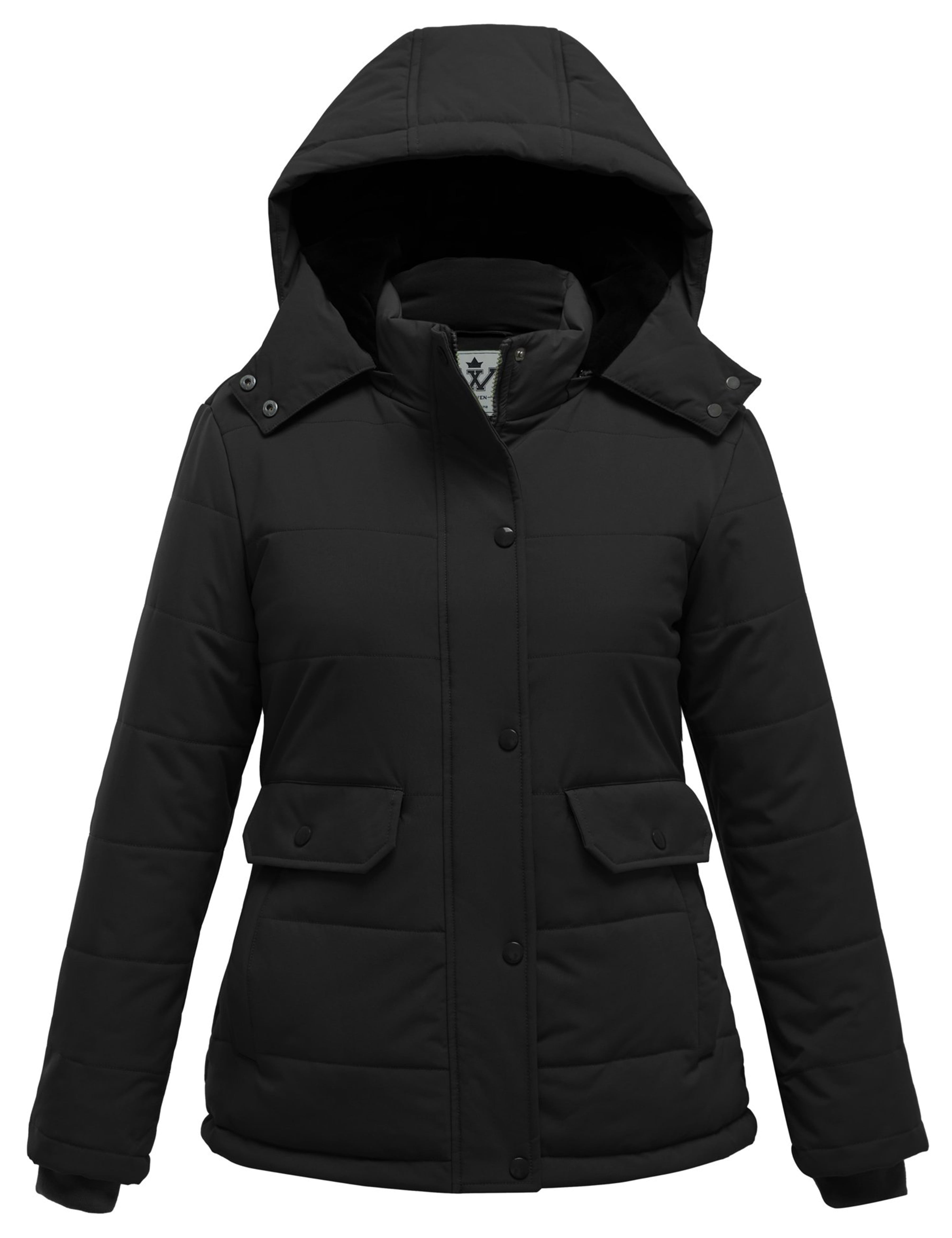 WenVen Women's Winter Jacket Quilted Puffer Jacket Recycled Material ...