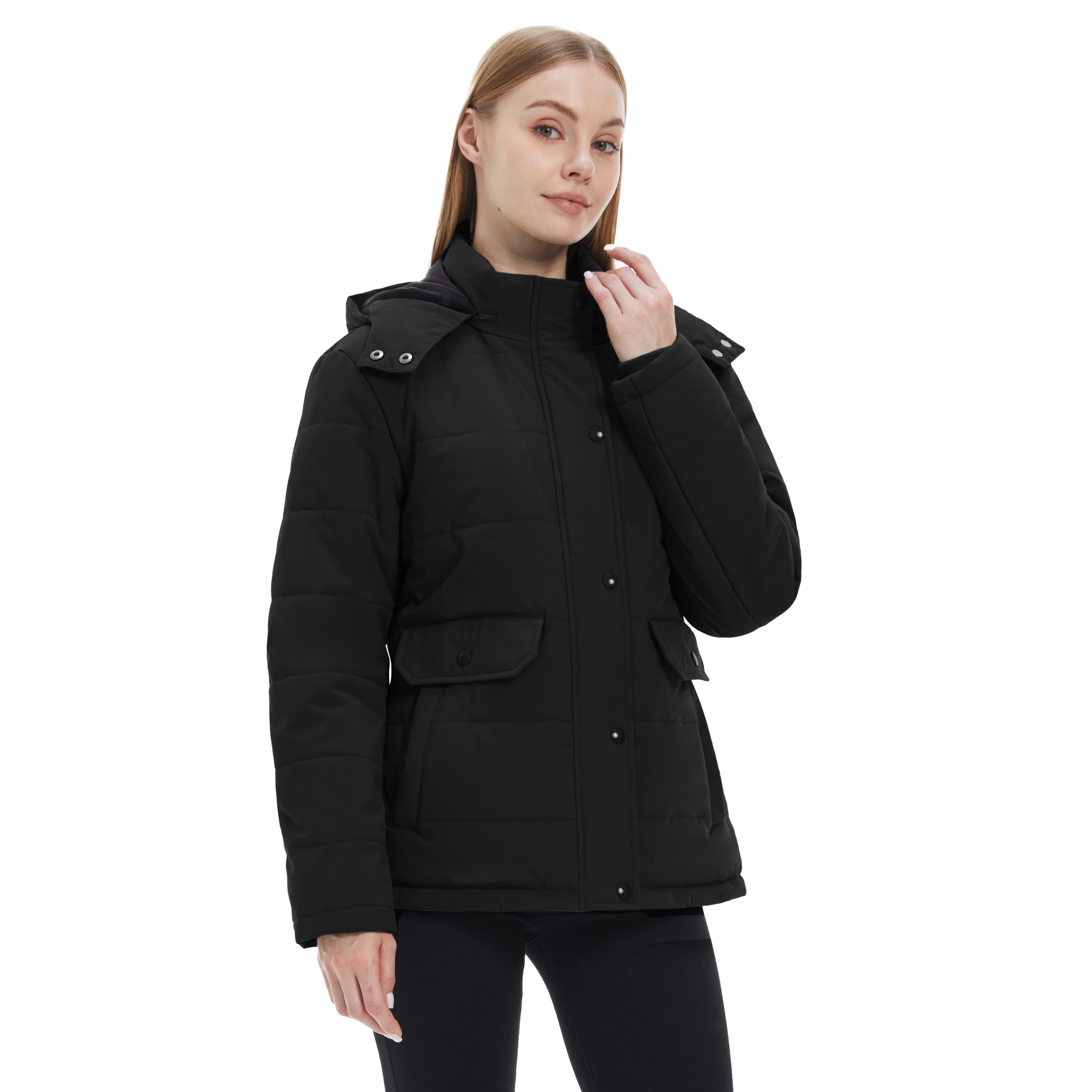 WenVen Women's Winter Jacket Quilted Puffer Jacket Recycled Material ...