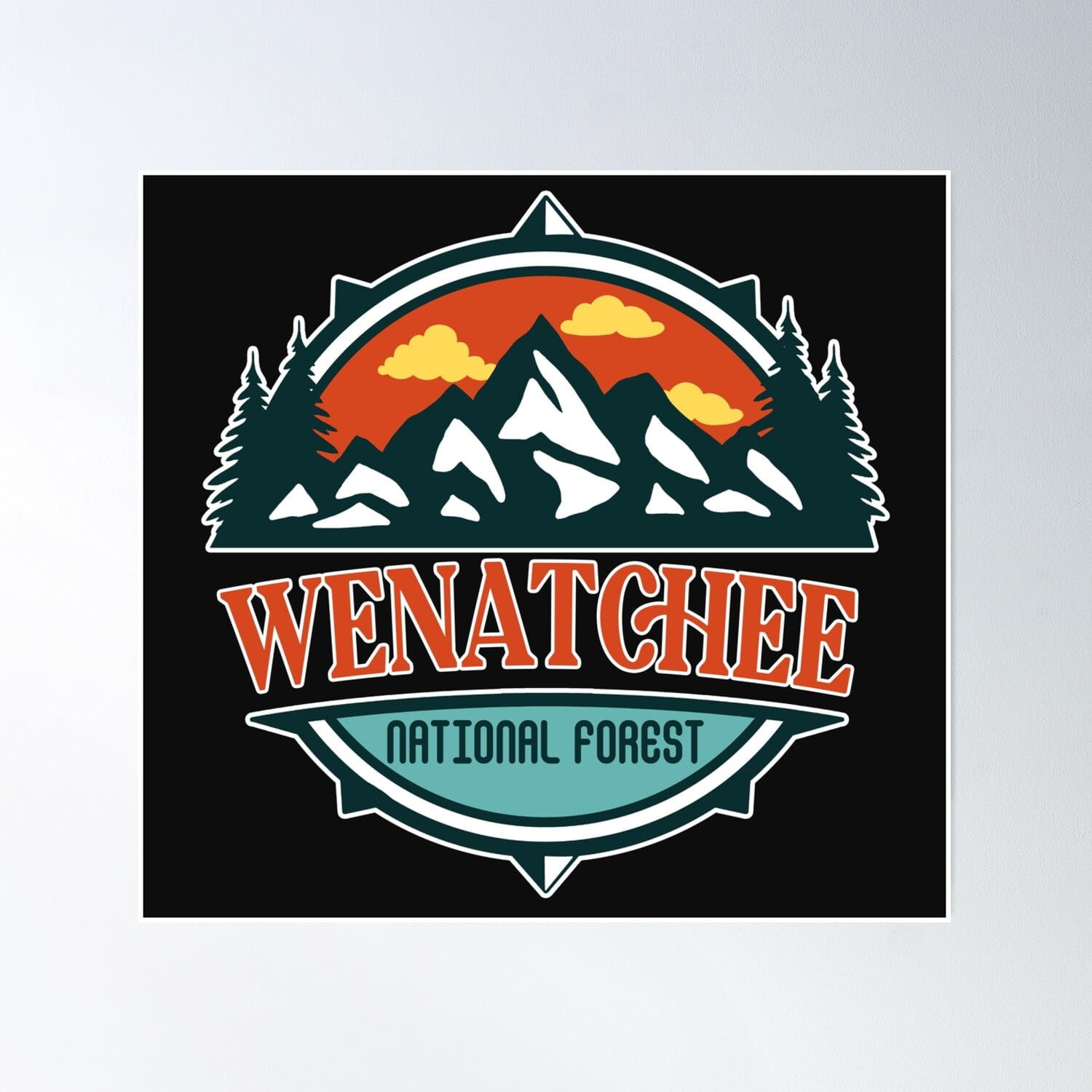 Wenatchee National Forest Poster Wall Art, Modern Wall Decor, 8x12 ...