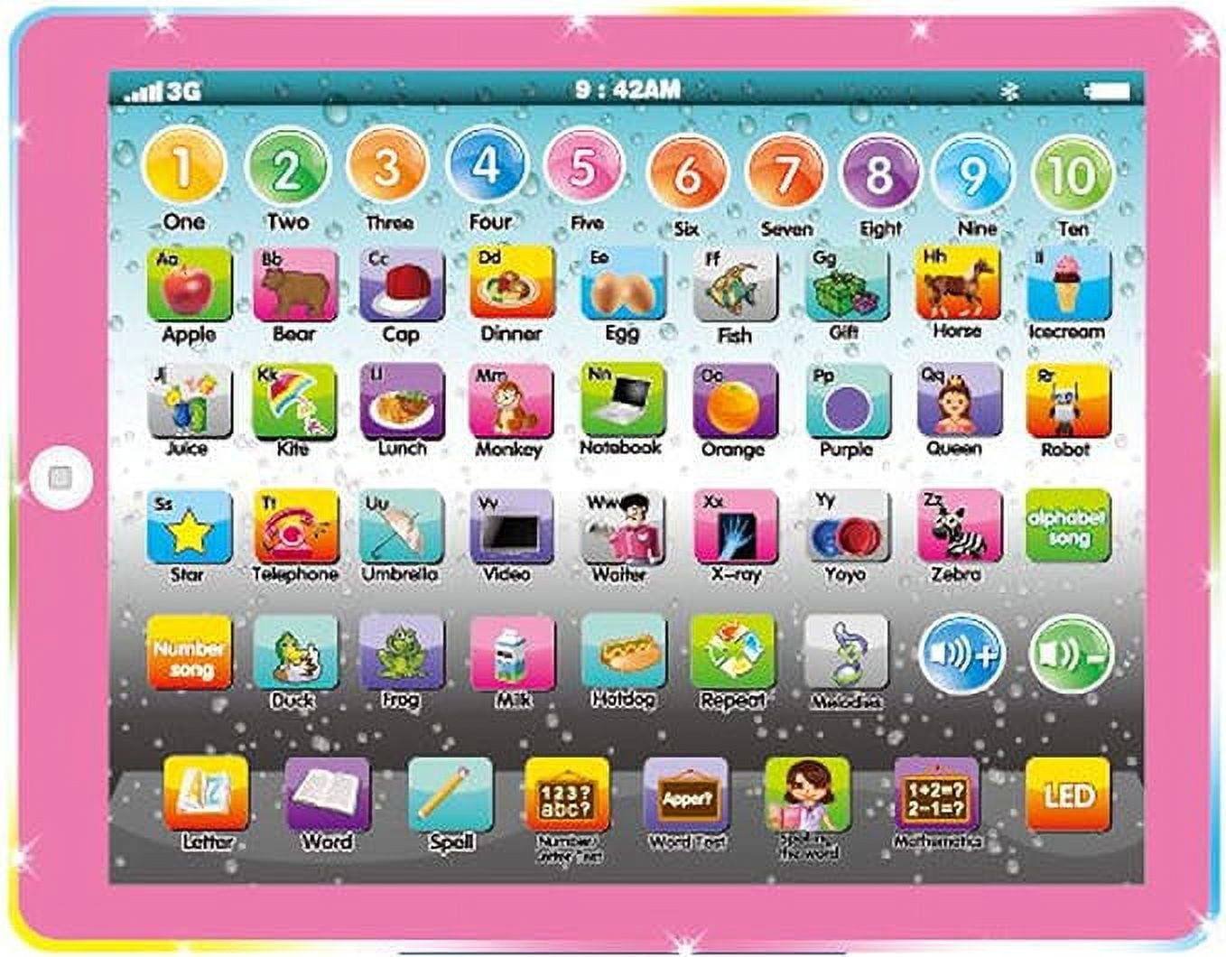 Wenbeier Kids Tablet Learning Pad Toddler Tablet with ABC Word Song ...