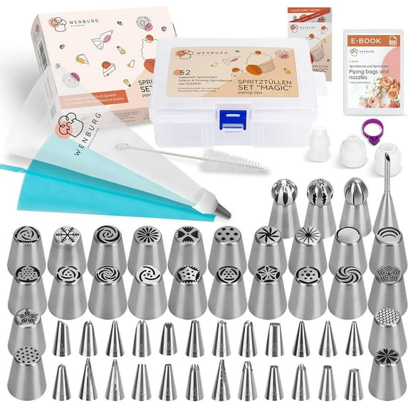 Wenburg Russian Piping Tips Set 100pcs - Icing Tips for Cake Decorating ...