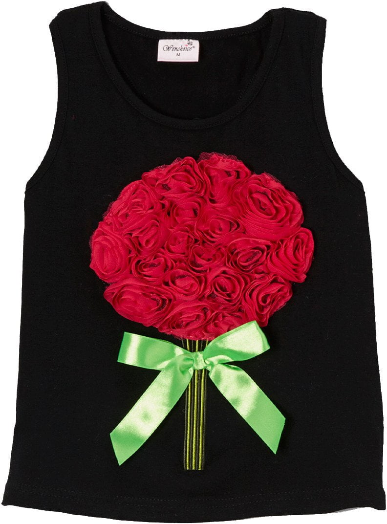 Wenchoice Black Rose Bouquet Tank Girl's S(1T-2T) - Walmart.com