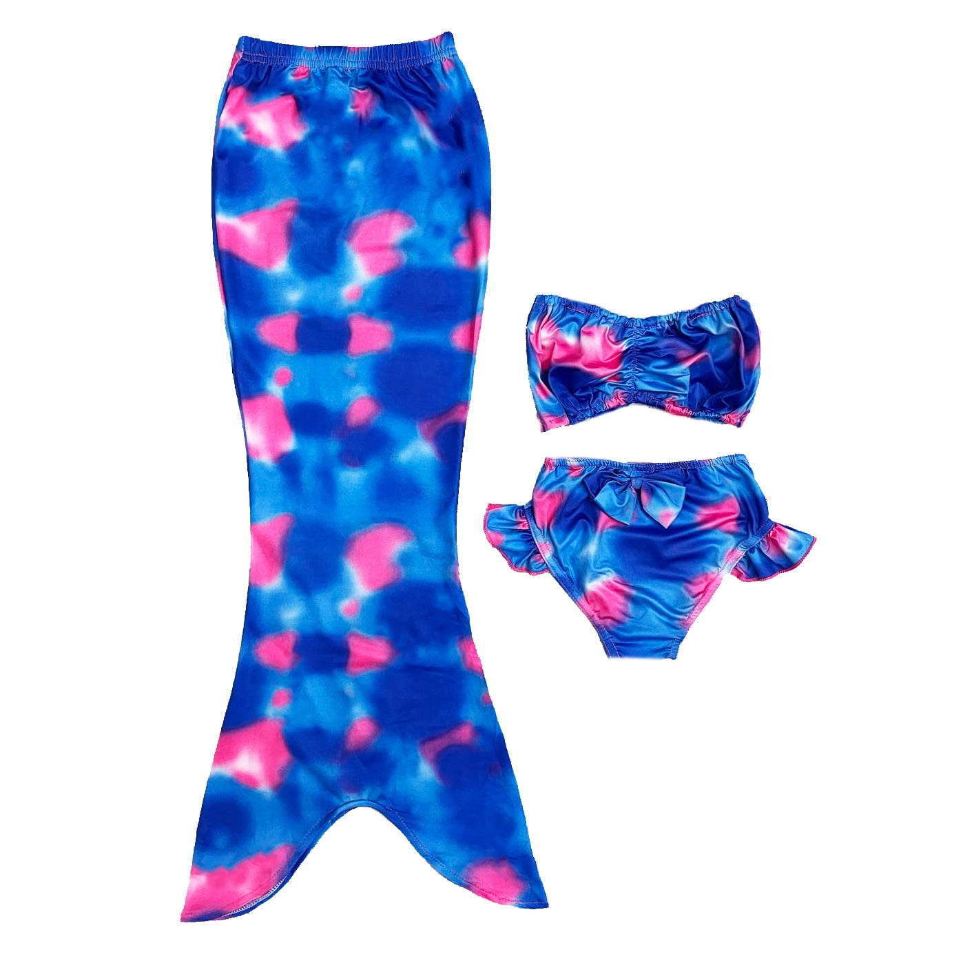 Wenchoice Blue Hot Pink Fish Tail 3 Pieces Swimming Suit S(1-2Y ...
