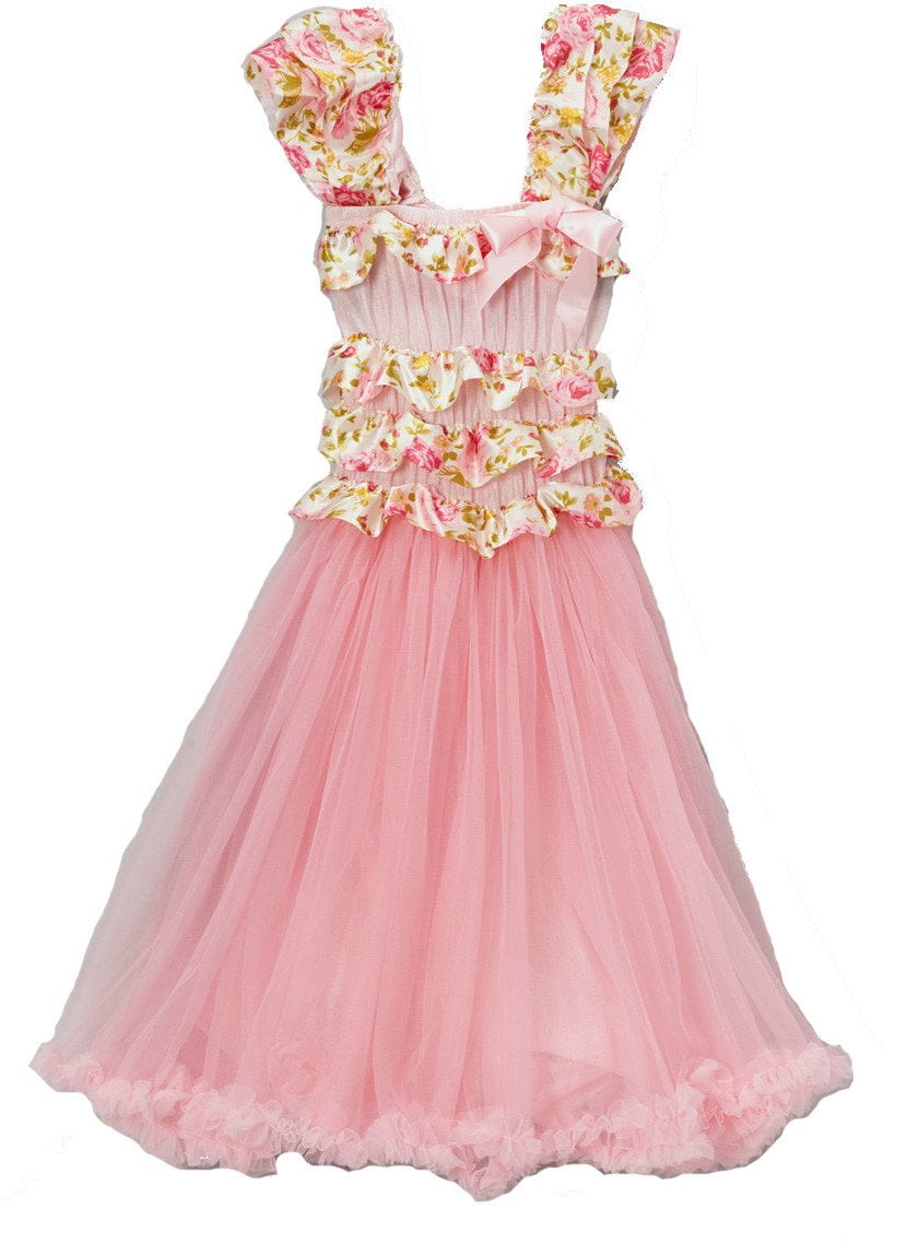 Wenchoice Girl's Pink Flower Ruffle Top Dress S(1T-2T) - Walmart.com