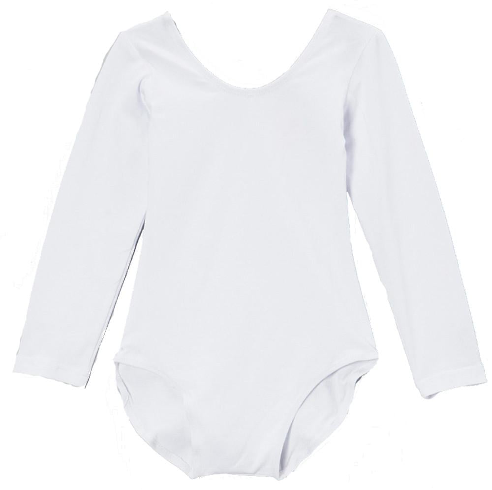 Wenchoice Girl's White Long-Sleeve Leotard - L(5T-6T) - Walmart.com