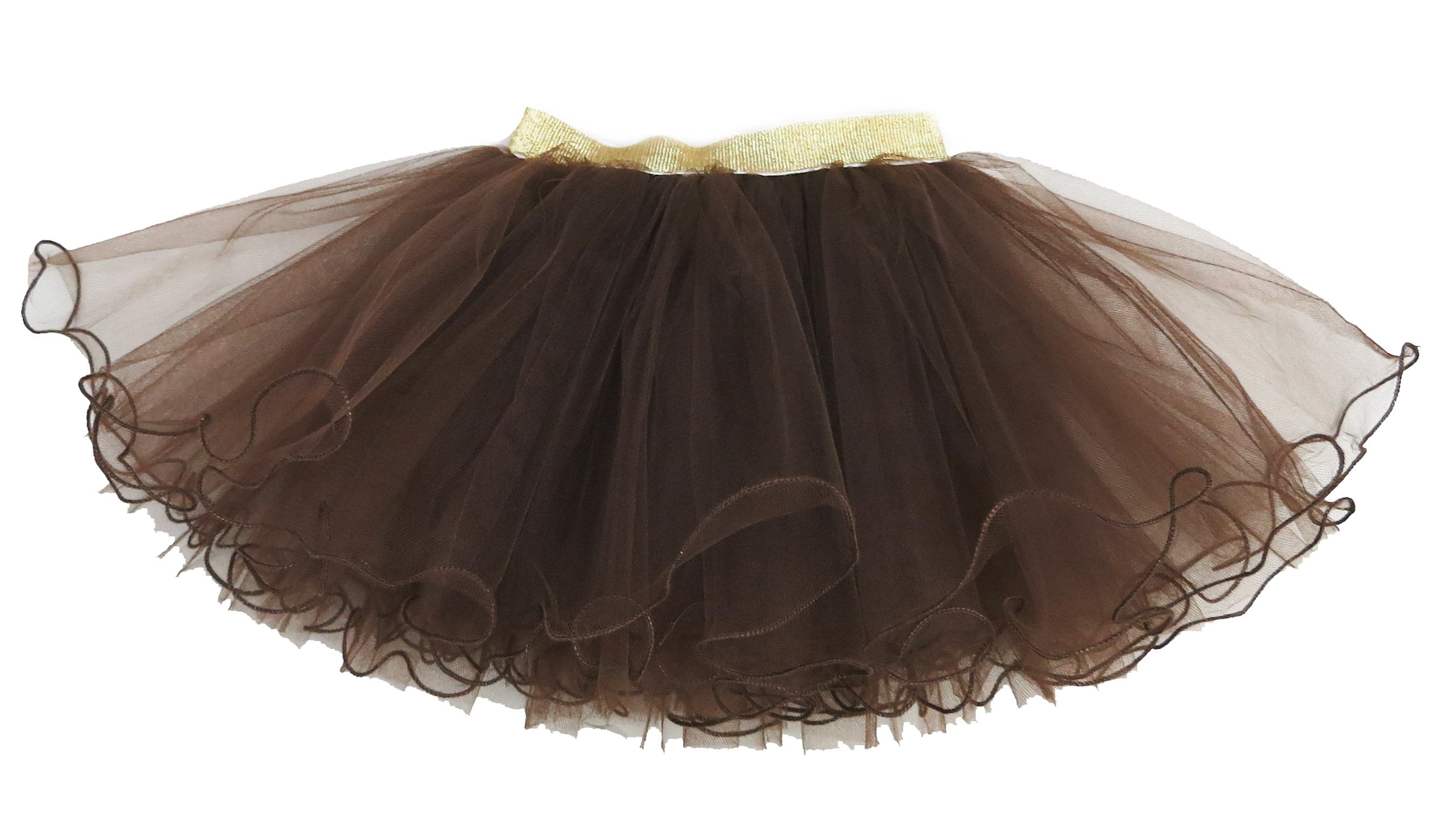 Wenchoice Gold Elastic Brown Tutu Skirt Girl'S Xl(7Y-8Y) - Walmart.com