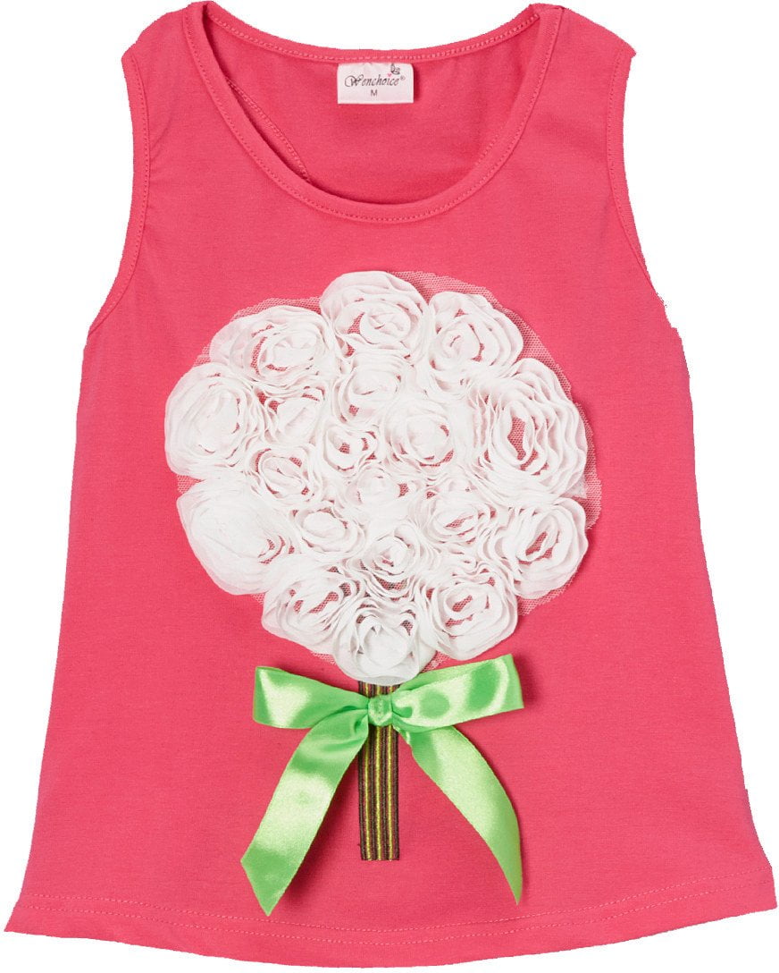 Wenchoice Hot Pink Rose Bouquet Tank Girl's L(5T-6T) - Walmart.com