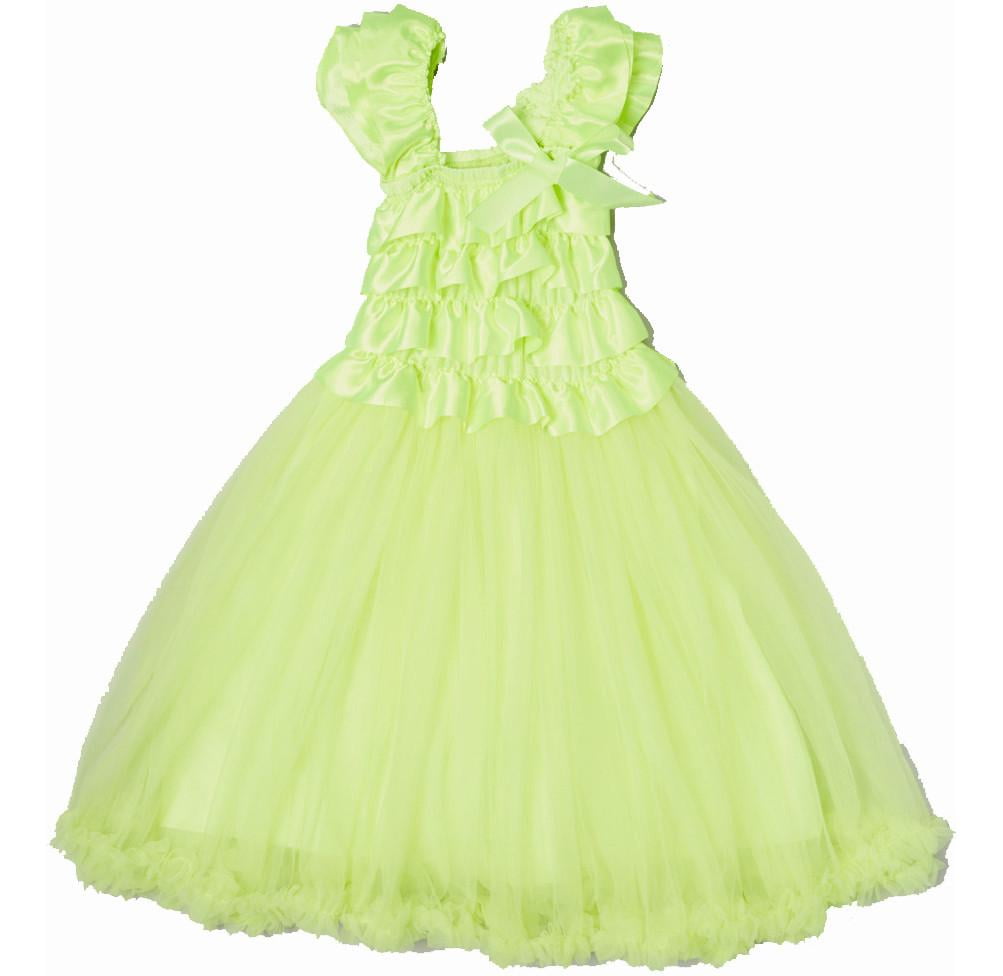 Wenchoice Neon Green Ruffle Pettidress Girl's S(1T-2T) - Walmart.com