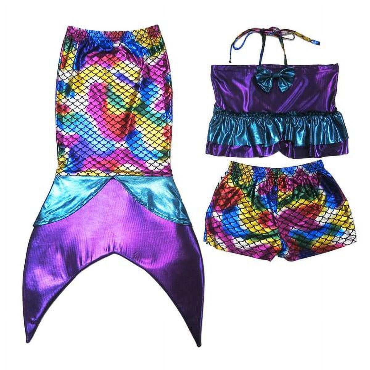 Wenchoice Purple & Yellow Mermaid Tail Swim Set - Toddler & Girls S(1 ...