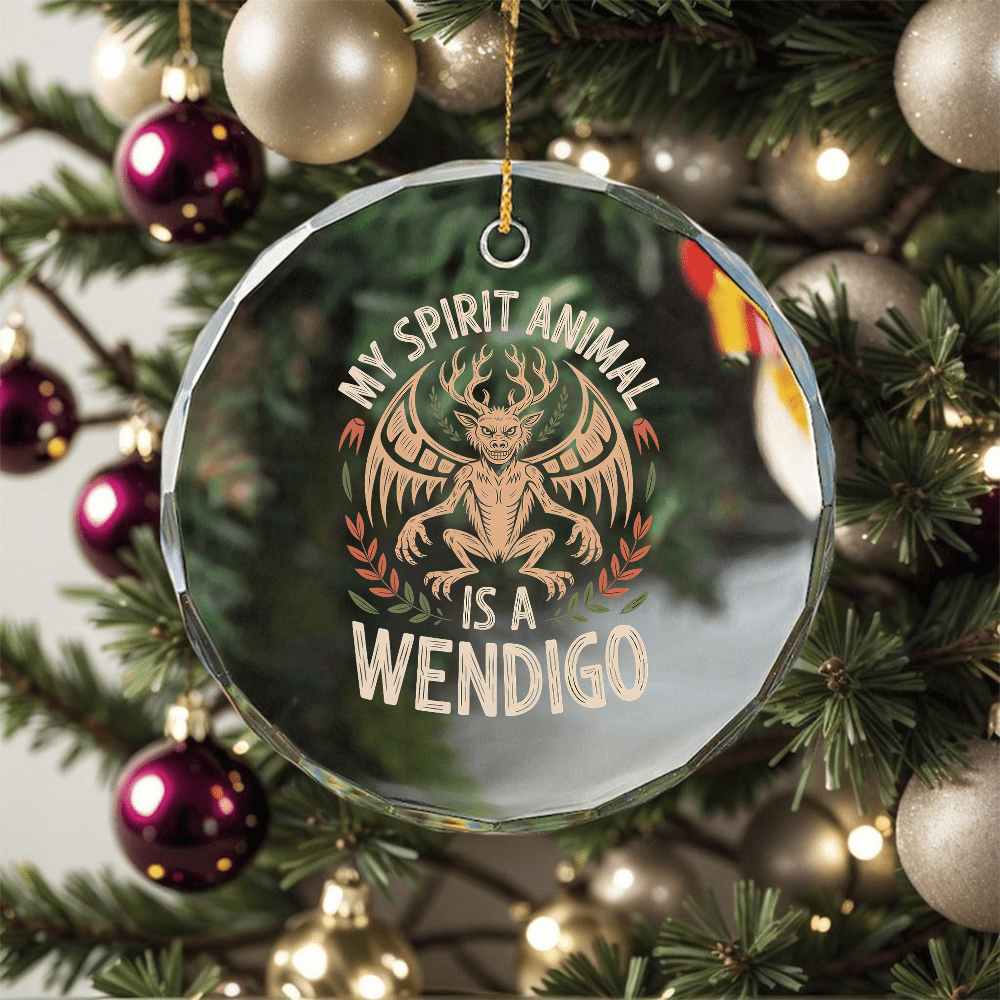 Wendigo Spirit Animal for Supernatural Lovers Ornament, Crystal Glass ...
