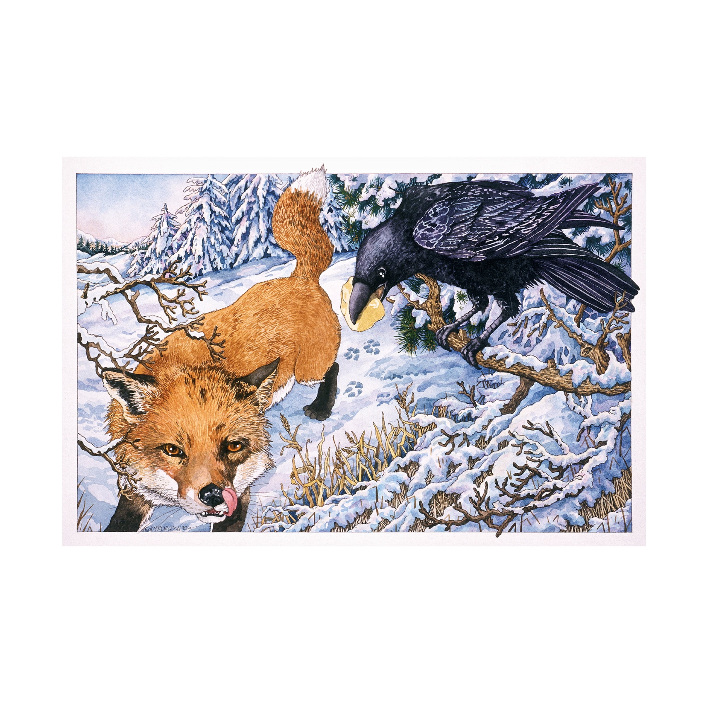 Wendy Edelson 'Fox and Crow' Canvas Art - Walmart.com
