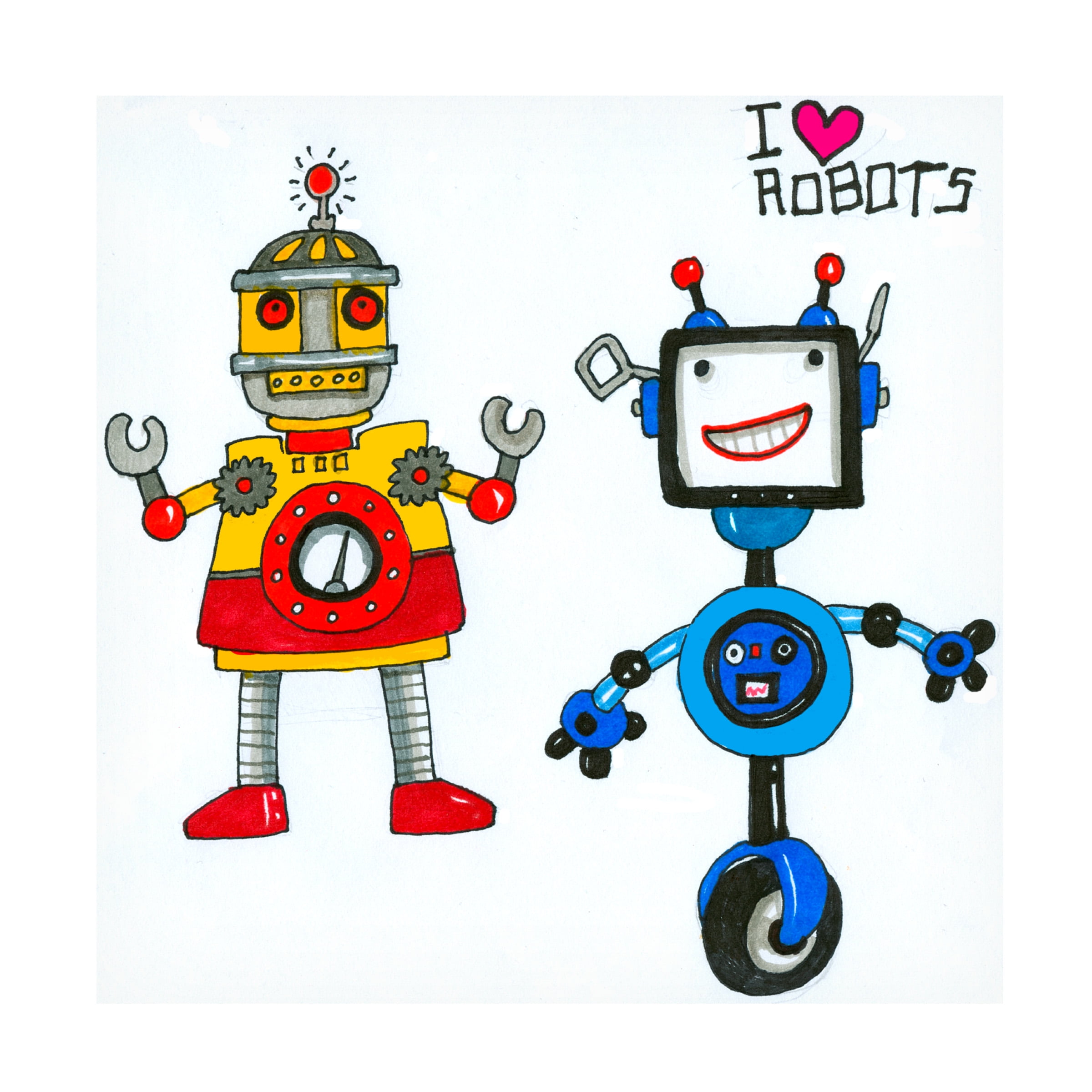 Wendy Edelson 'Robots' Canvas Art - Walmart.com
