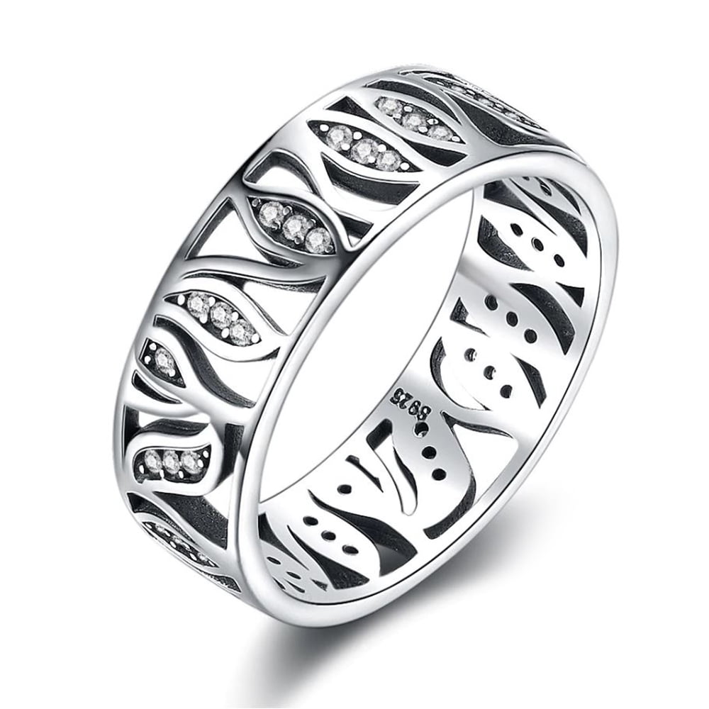 Wendy Eternity Wedding Band Ring Sterling Silver Cz Womens Ginger Lyne ...