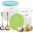 Wenfen 4 Pack Ice Cream Pint Container Replacement For Ninja Creami
