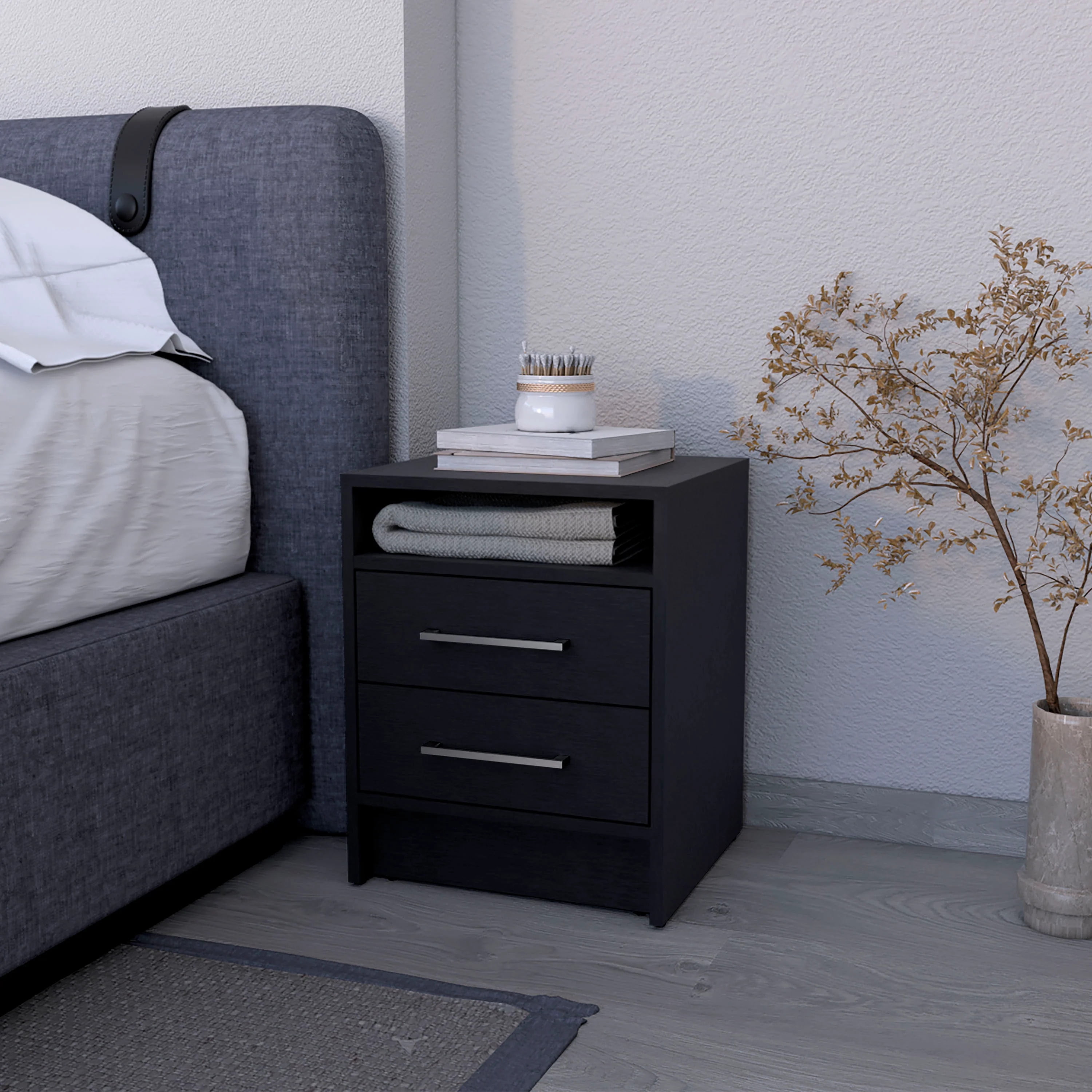 Wenge 2-Drawer Nightstand - Walmart.com