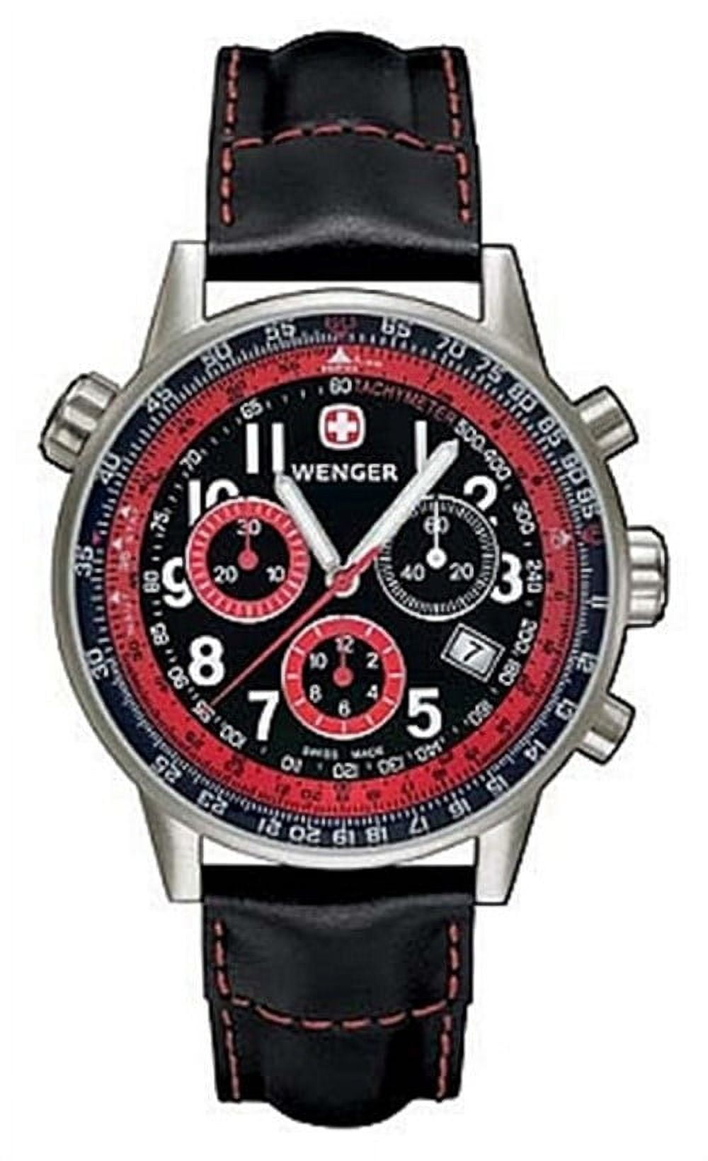 Wenger Men's Swiss Made Leather Strap Commando SR Chrono 70874 ...