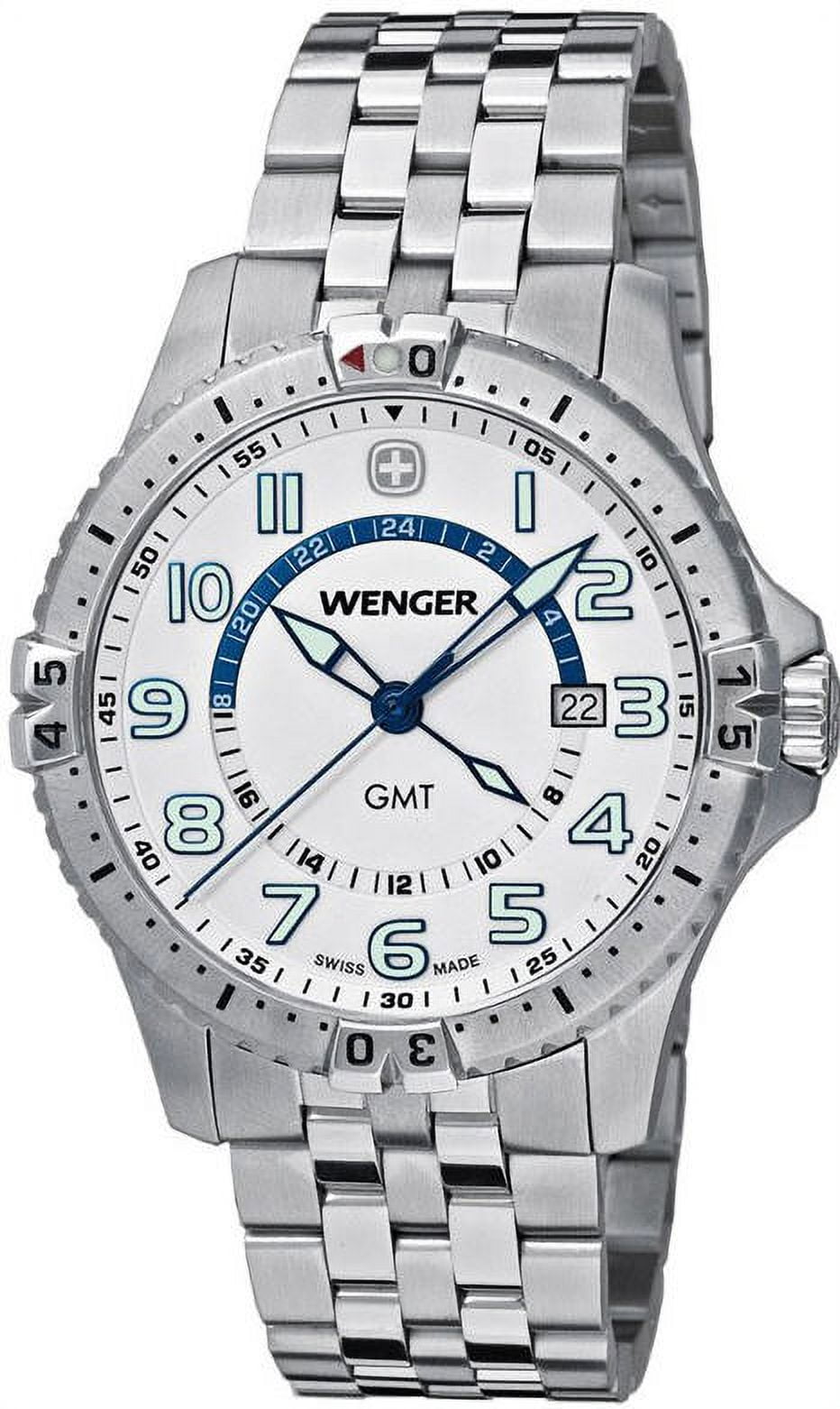 Wenger Men's Swiss Squadron GMT Steel Watch 77079 - Walmart.com