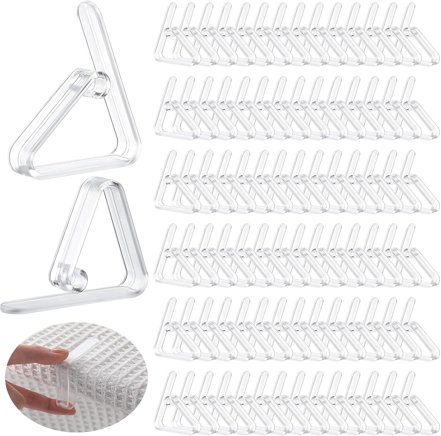 Wenqik 240 Pcs Tablecloth Clips Transparent Clear Plastic Table Cloth ...
