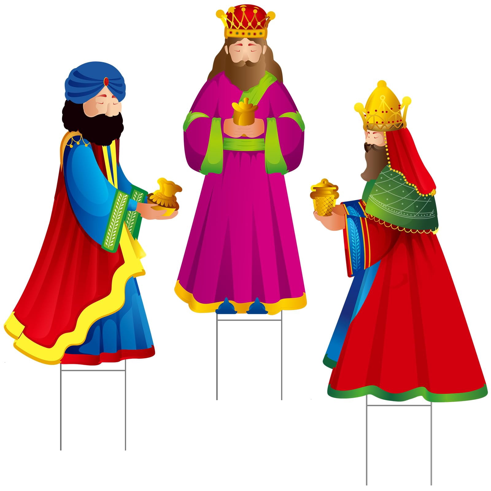 Wenqik 3 Pcs Christmas Three Wise Men Outdoor Yard Signs with Stakes ...
