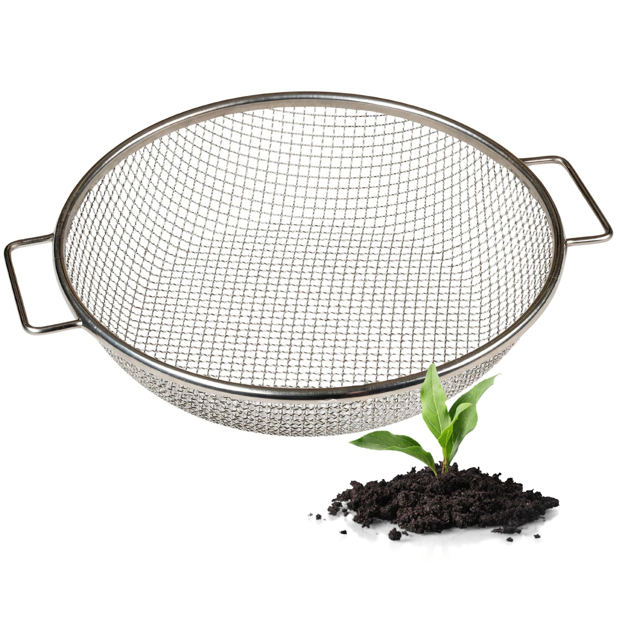 WENSES Round Soil Sifter for 5-Gallon Bucket (1/4-inch Mesh), Stainless ...