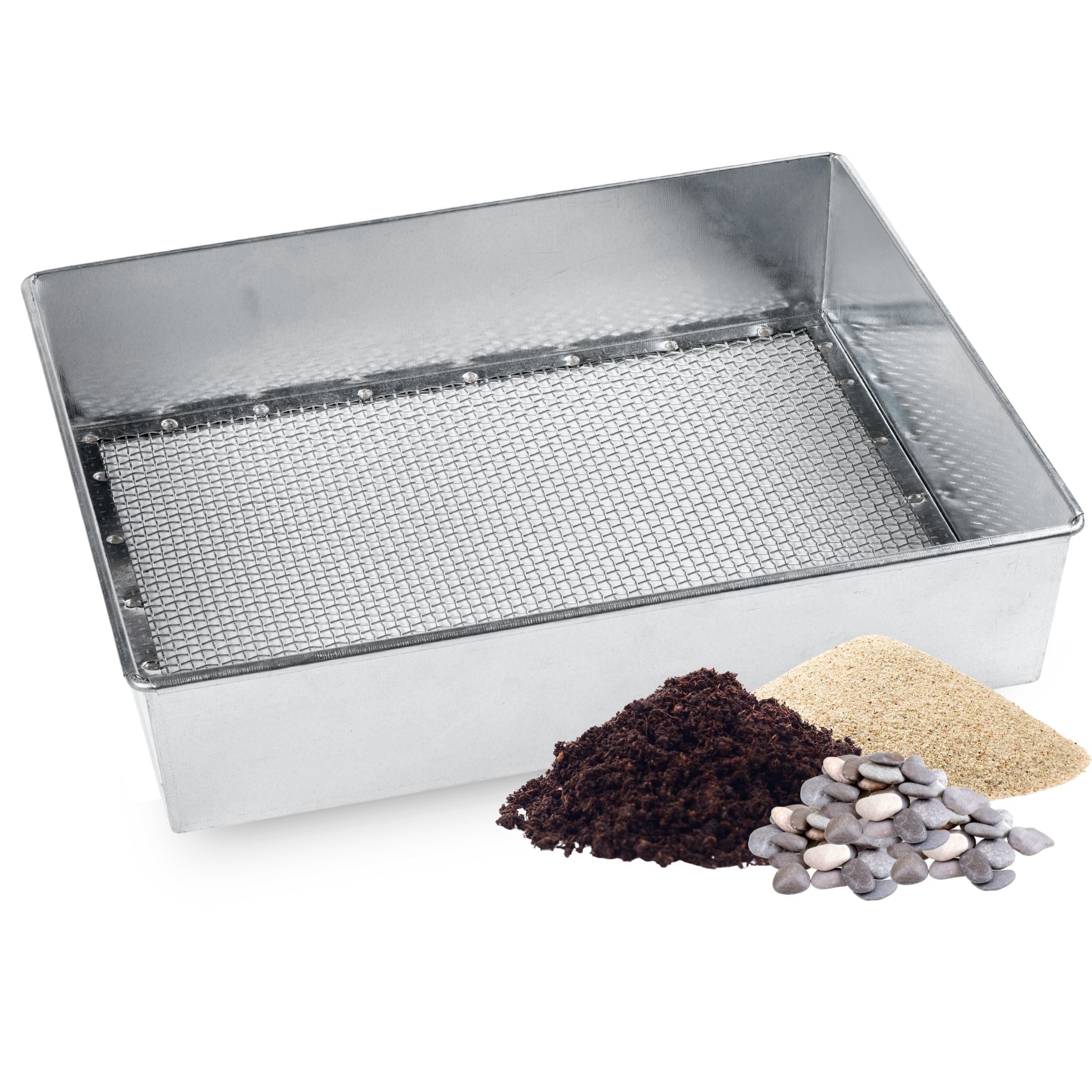 WENSES Soil Sifter, 12 x 10 inch Standard Size with 1/8 inch Mesh ...