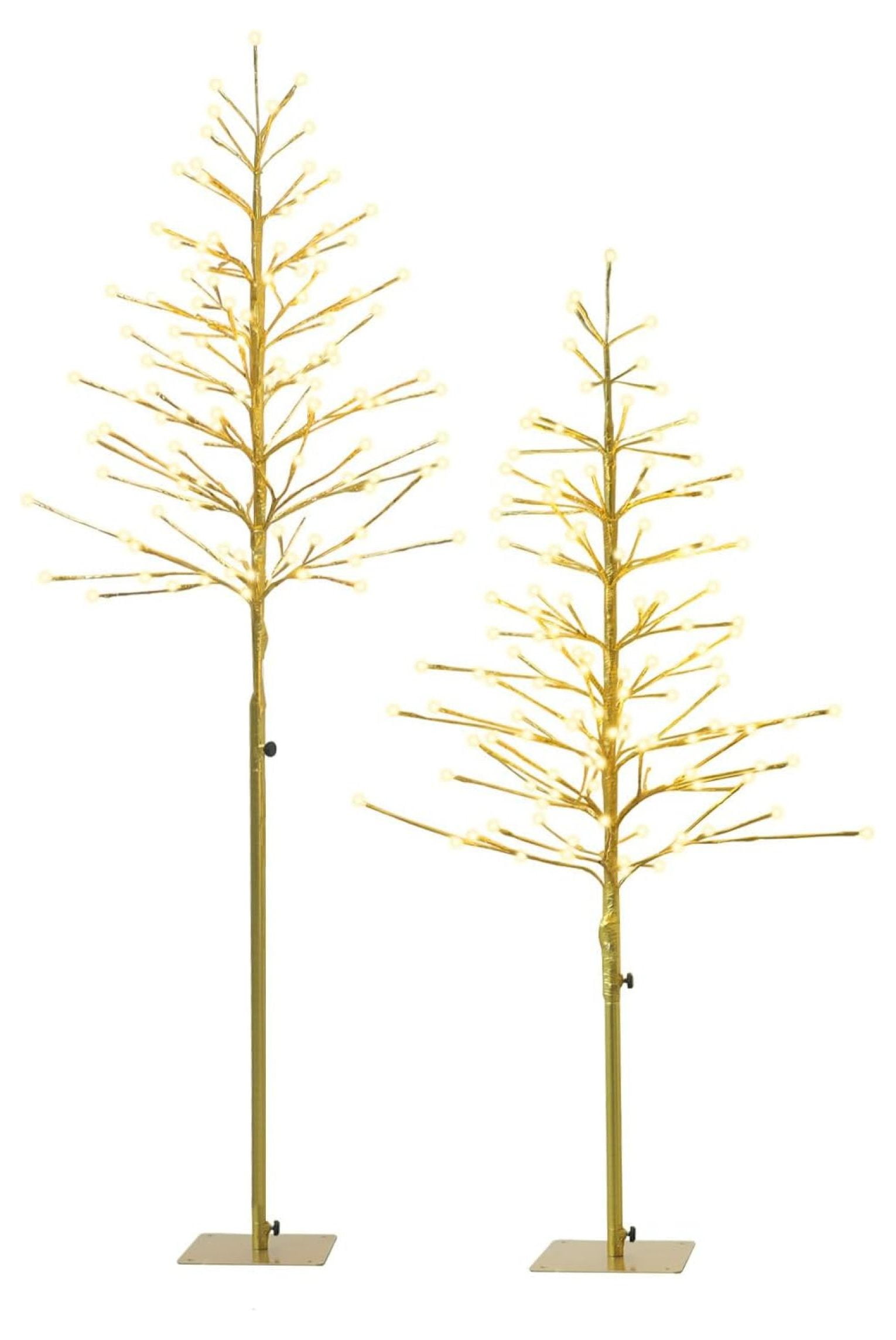 Wension Golden Lighted Trees 2 Pack, 4Ft 5Ft Artificial LED Outdoor ...