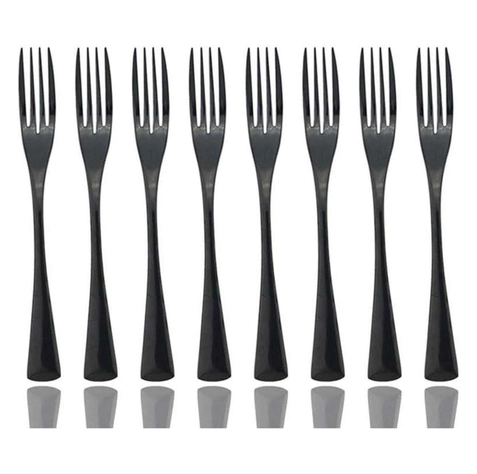 Wension Shiny Finish Dessert Fork Salad Fork Silverware Set, 8-Piece ...