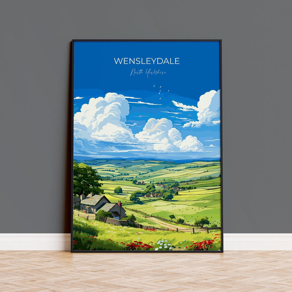 Wensleydale Wall Art Print, Yorkshire Countryside Travel And Rural ...