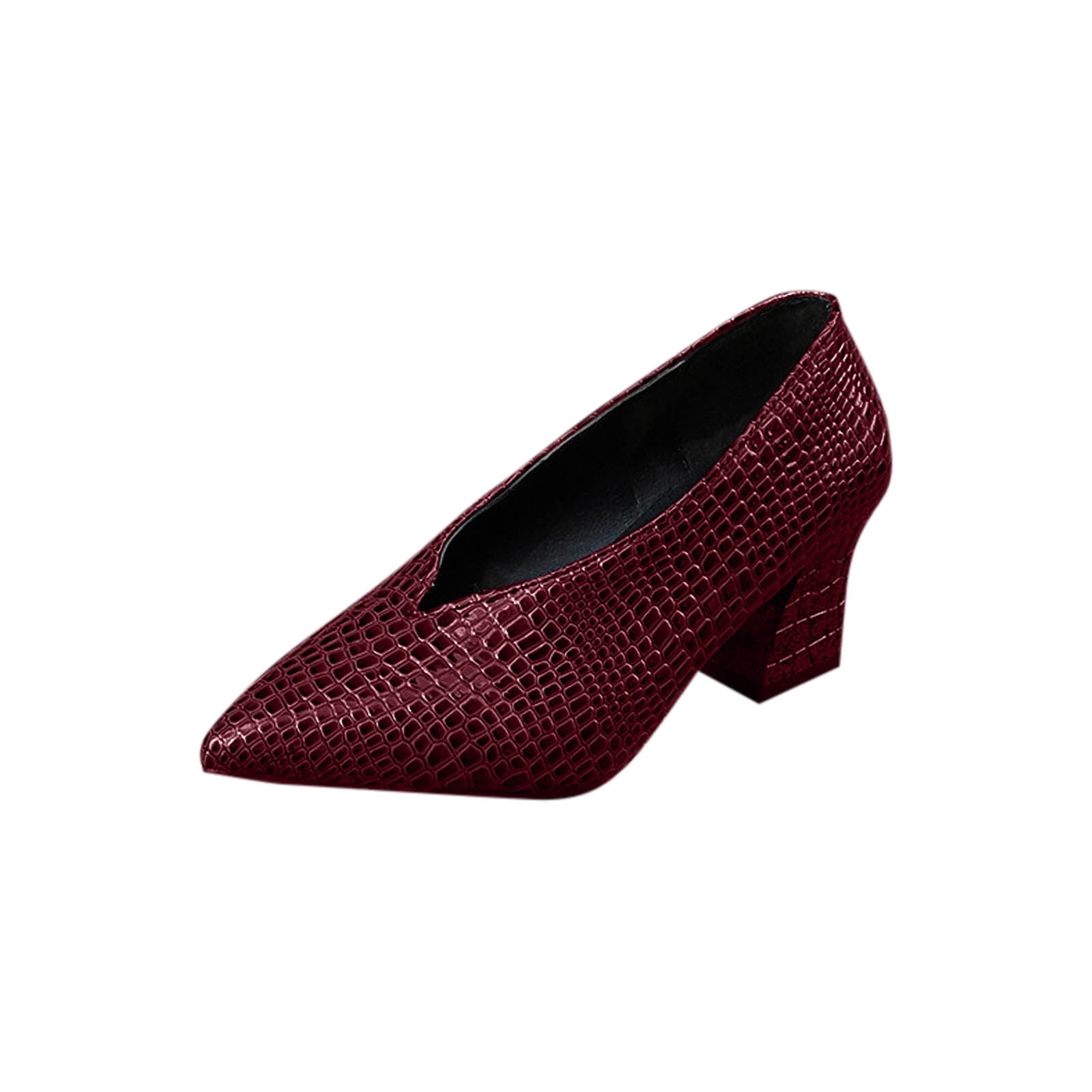 Wensltd Black High Heels for Womens Pointed Toe Shallow Mouth Block ...