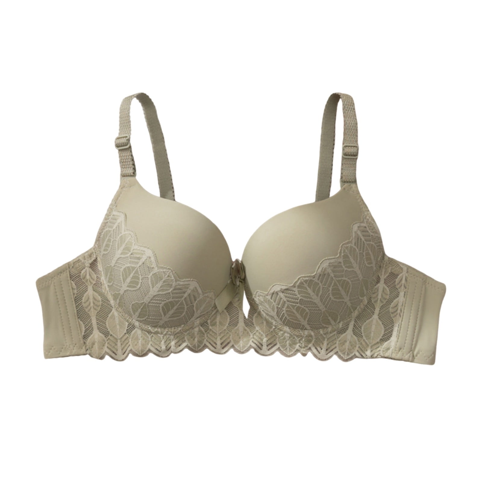 Wensltd Push Up Bras for Women Wireless Back Closure Lace Trim Everyday ...