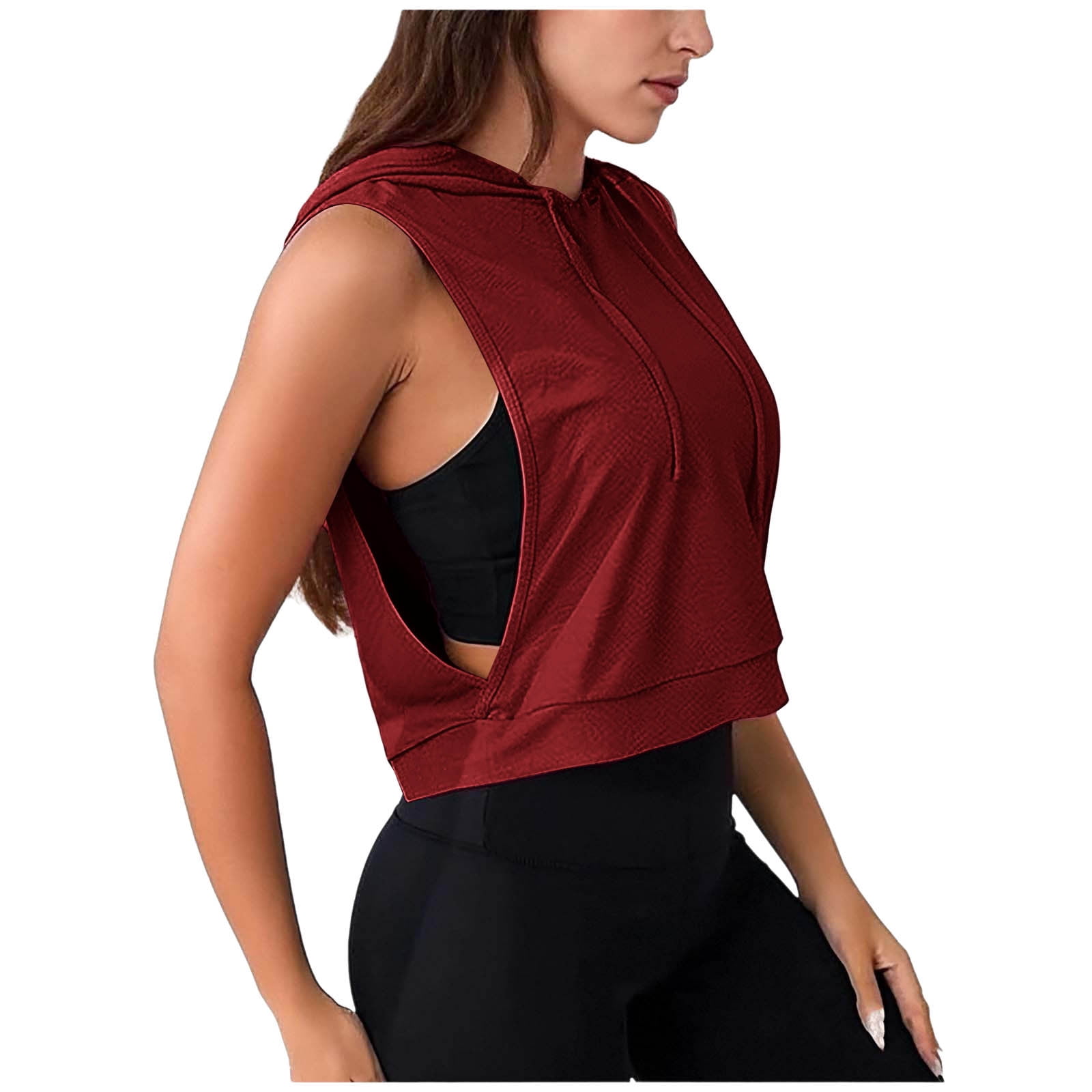 Wensltd Ribbed Crop Top for Women Sleeveless Open Side Detail Casual ...