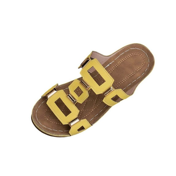 Wensltd Women Round Toe Sandals Wide Width Solid Color Spring Summer ...