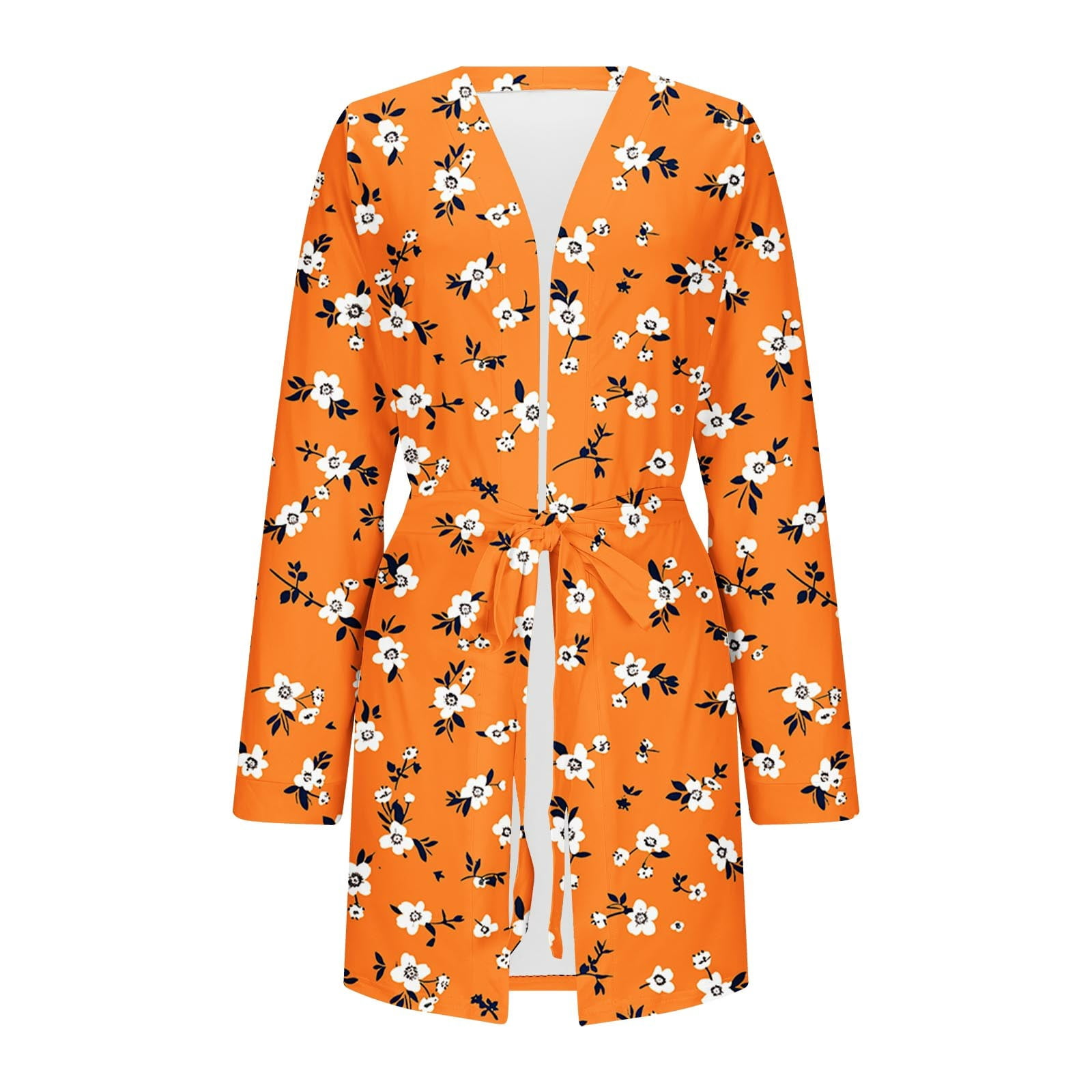 Wensltd Women's Plus Size Soft Printed Bathrobe with Tie Belt ...