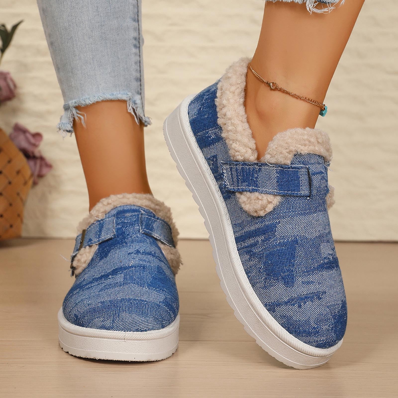 Wensltd Women's Winter Shoes Memory Foam Arch Support Indoor Outdoor ...