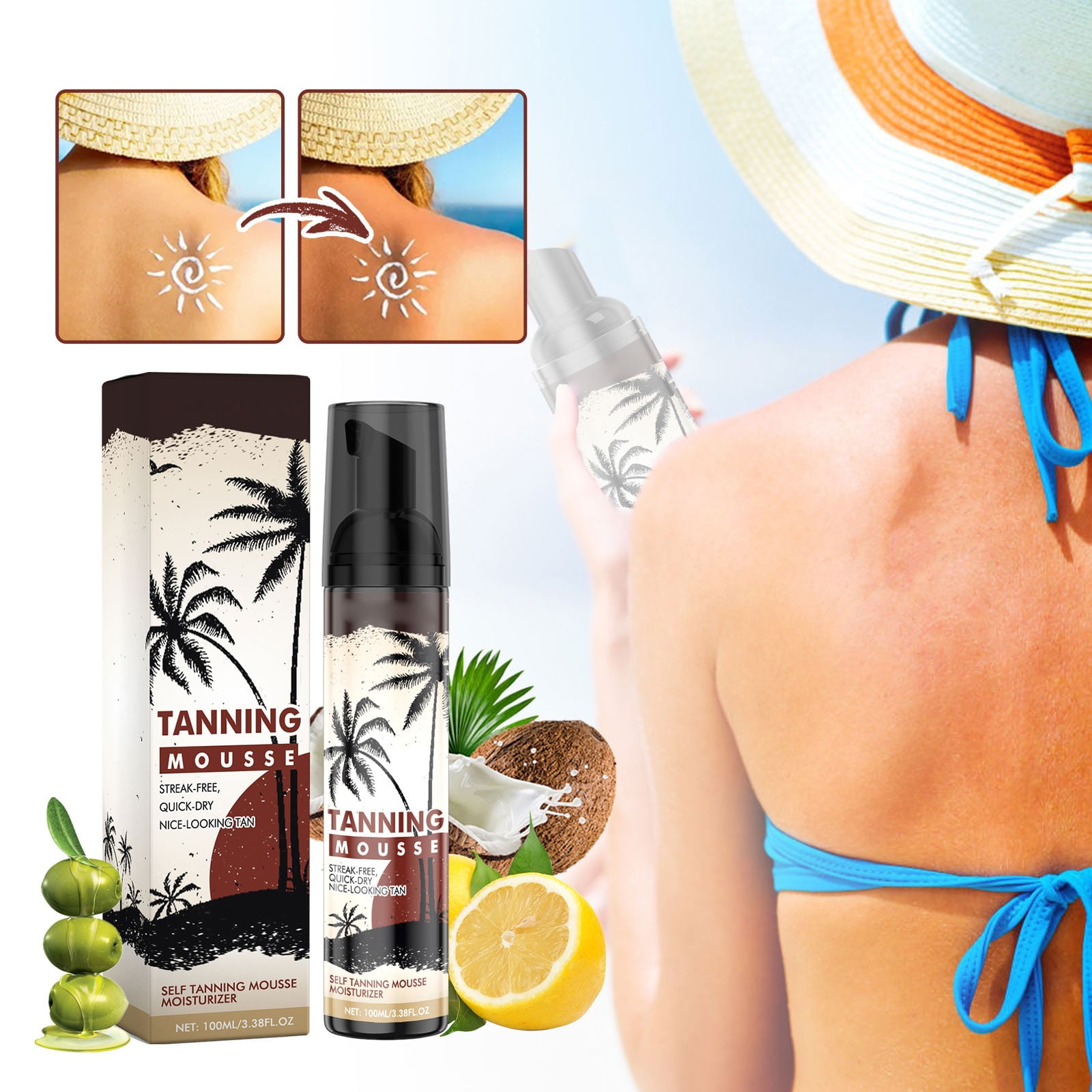Wentin 100 Ml/bottle Self Tanning Natural Bronze Sunless Tanning Body Spray（100ml） - Walmart.com