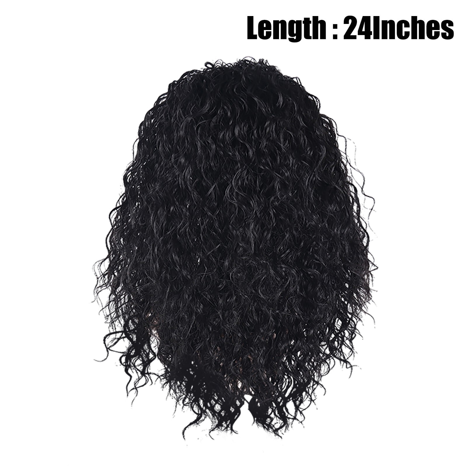 Wentin Black Curly Wigs for Women Medium Length Wavy Curly Synthetic ...