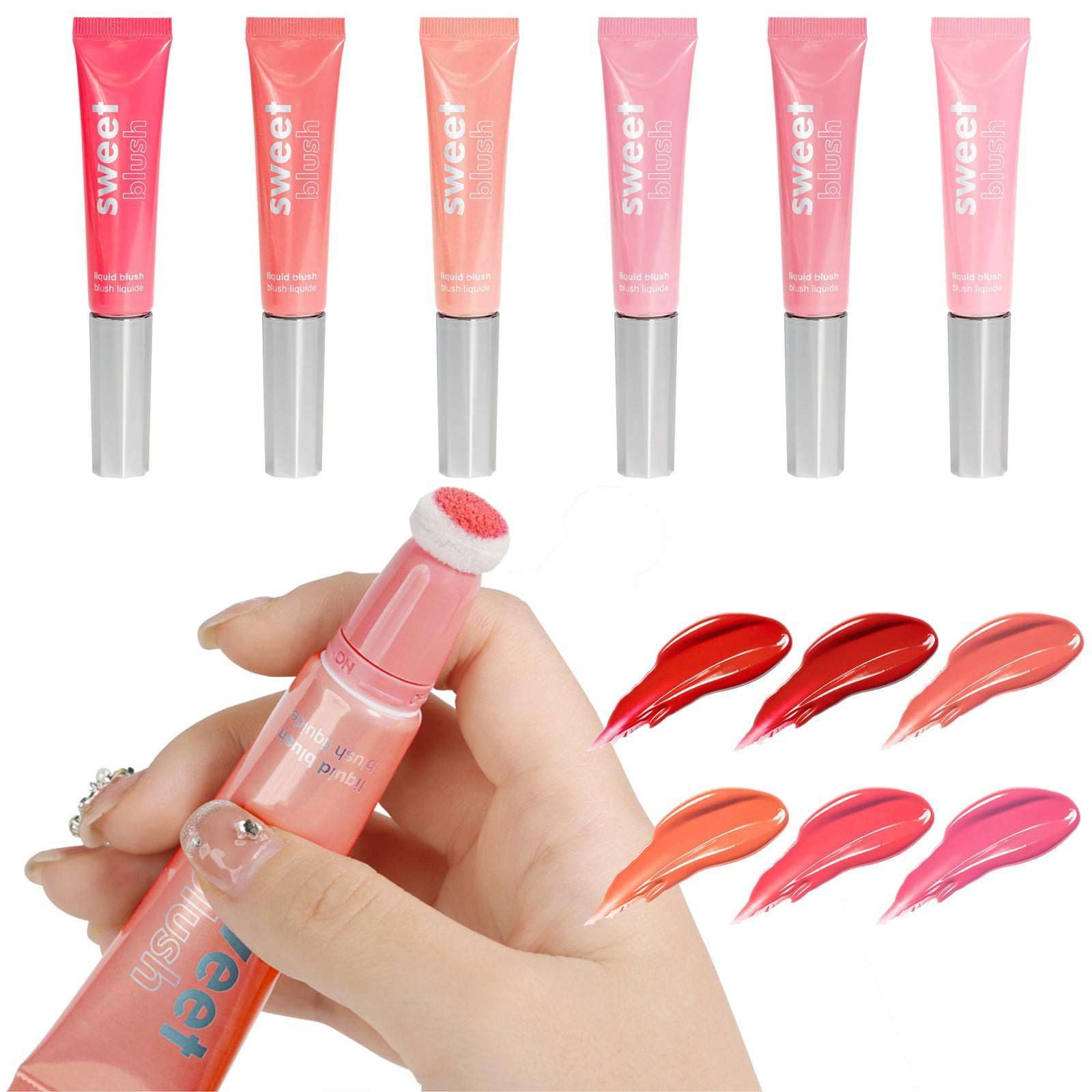 Wentin Blush Clearance! Monochromatic Liquid Powder Blusher Air Feeling ...